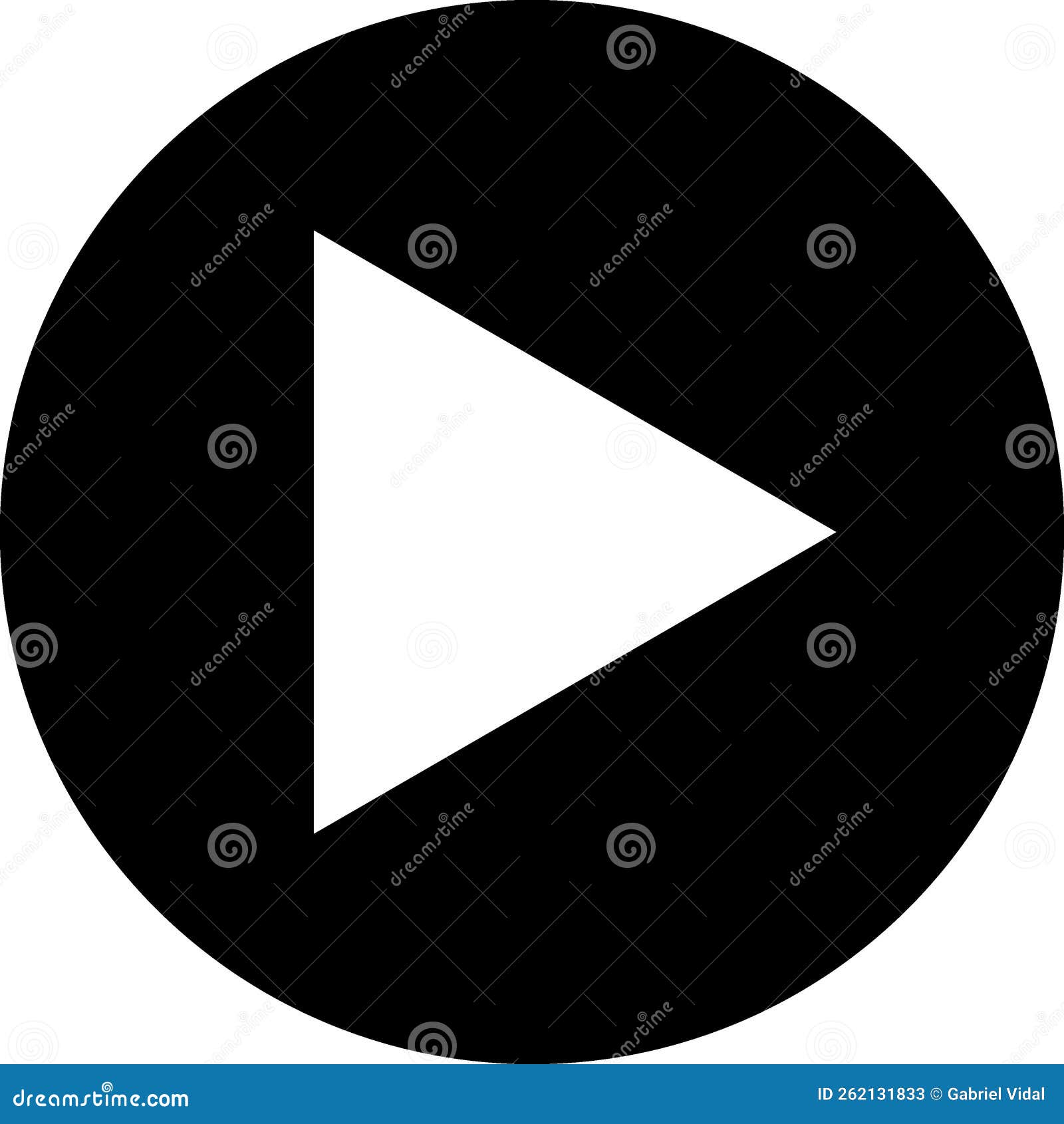 Play Icon in Black and White, Button with Play Sign Stock Vector ...