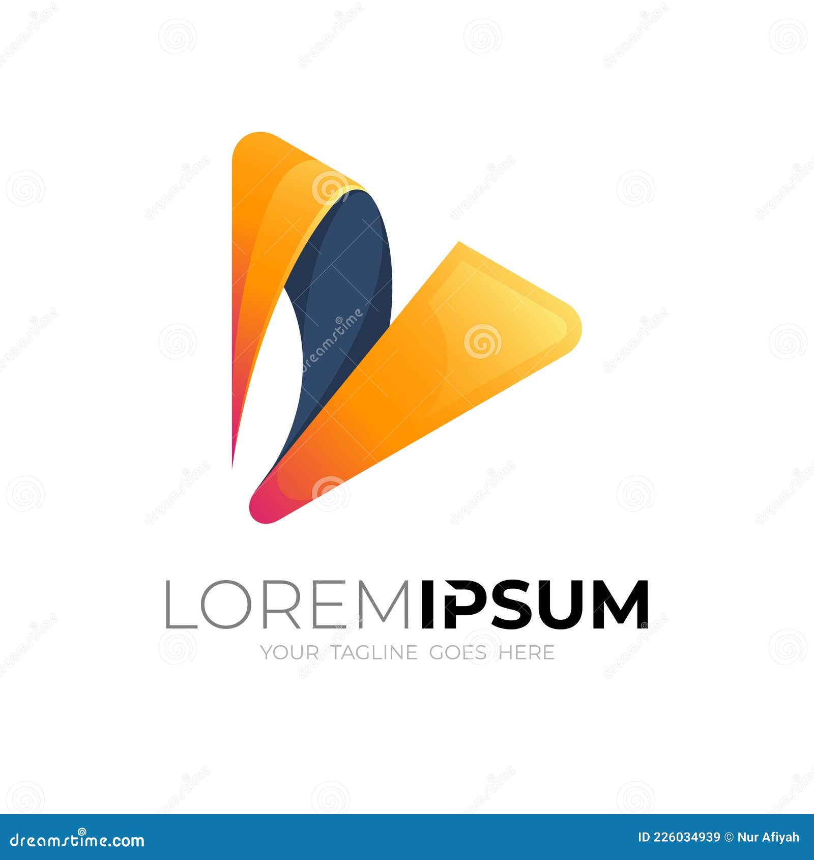 Simple Play Logo Design Vector, 3d Colorful Stock Vector - Illustration ...