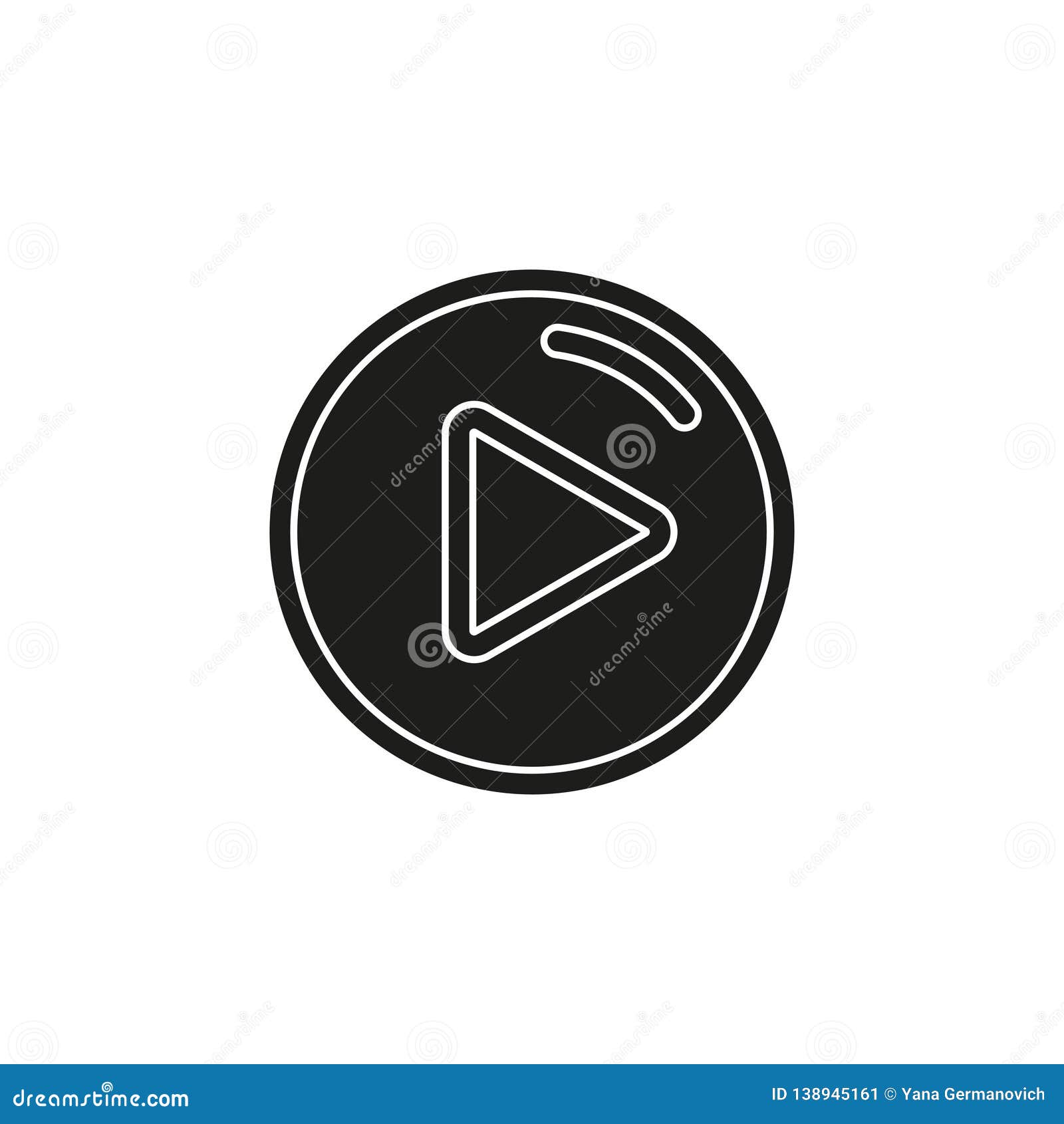 Simple Play Vector Icon stock illustration. Illustration of video ...