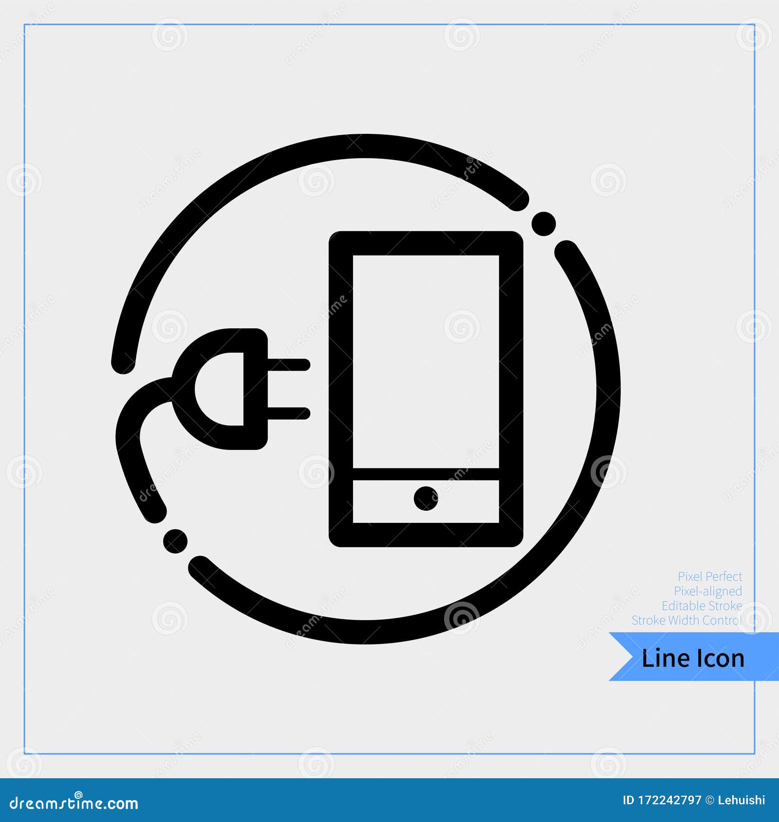 Simple Plug with Mobile Phone Icon - Professional, Pixel-aligned, Pixel ...