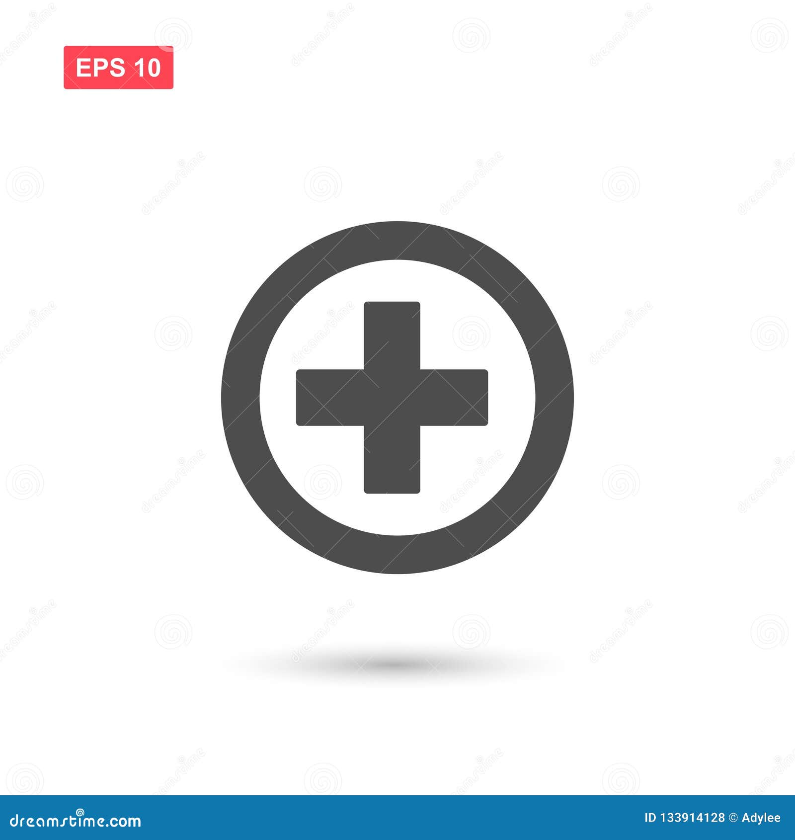 Simple Plus Vector Icon Isolated Stock Vector - Illustration of button ...
