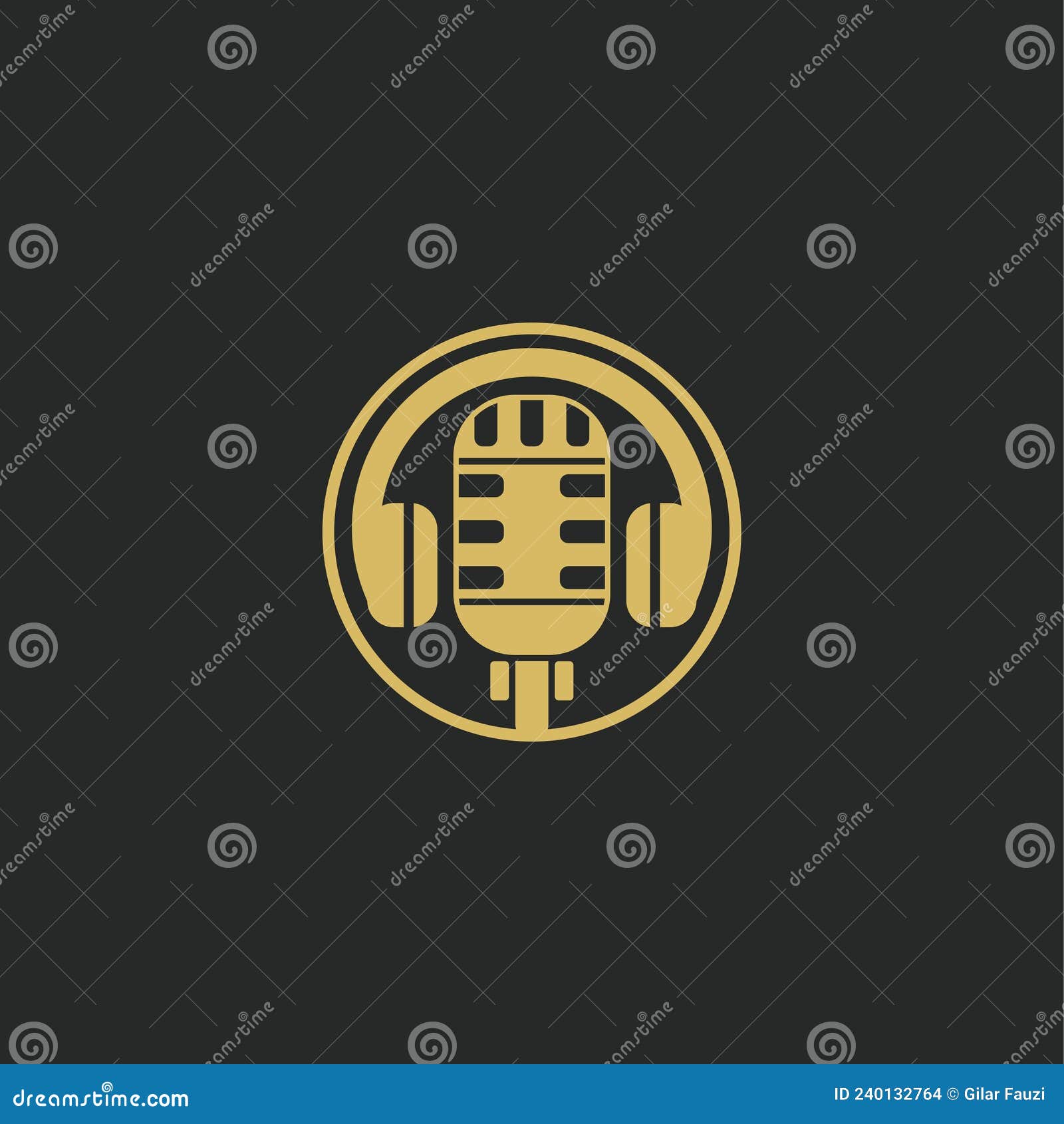 Simple podcast logo stock vector. Illustration of radio - 240132764