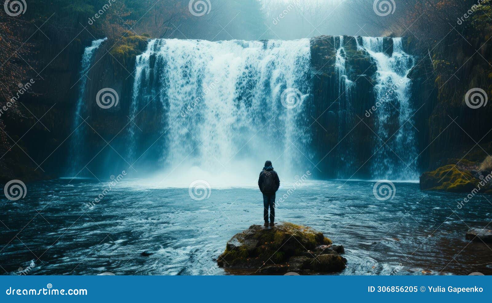 Simple yet Poignant Image Featuring a Waterfall Scene Embraced by a ...