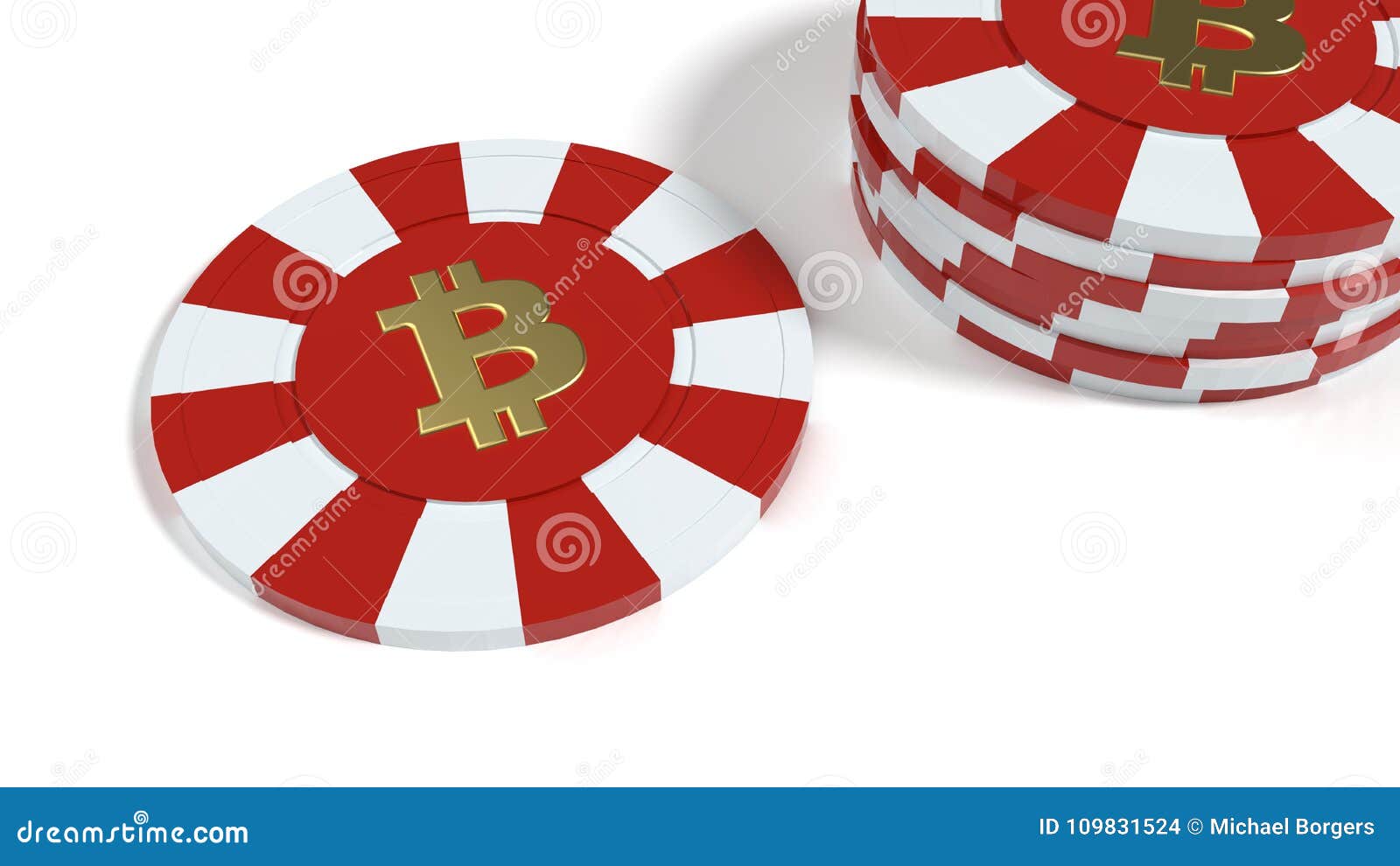Simple Poker Chip on White with Bitcoin Symbol Stock Illustration ...