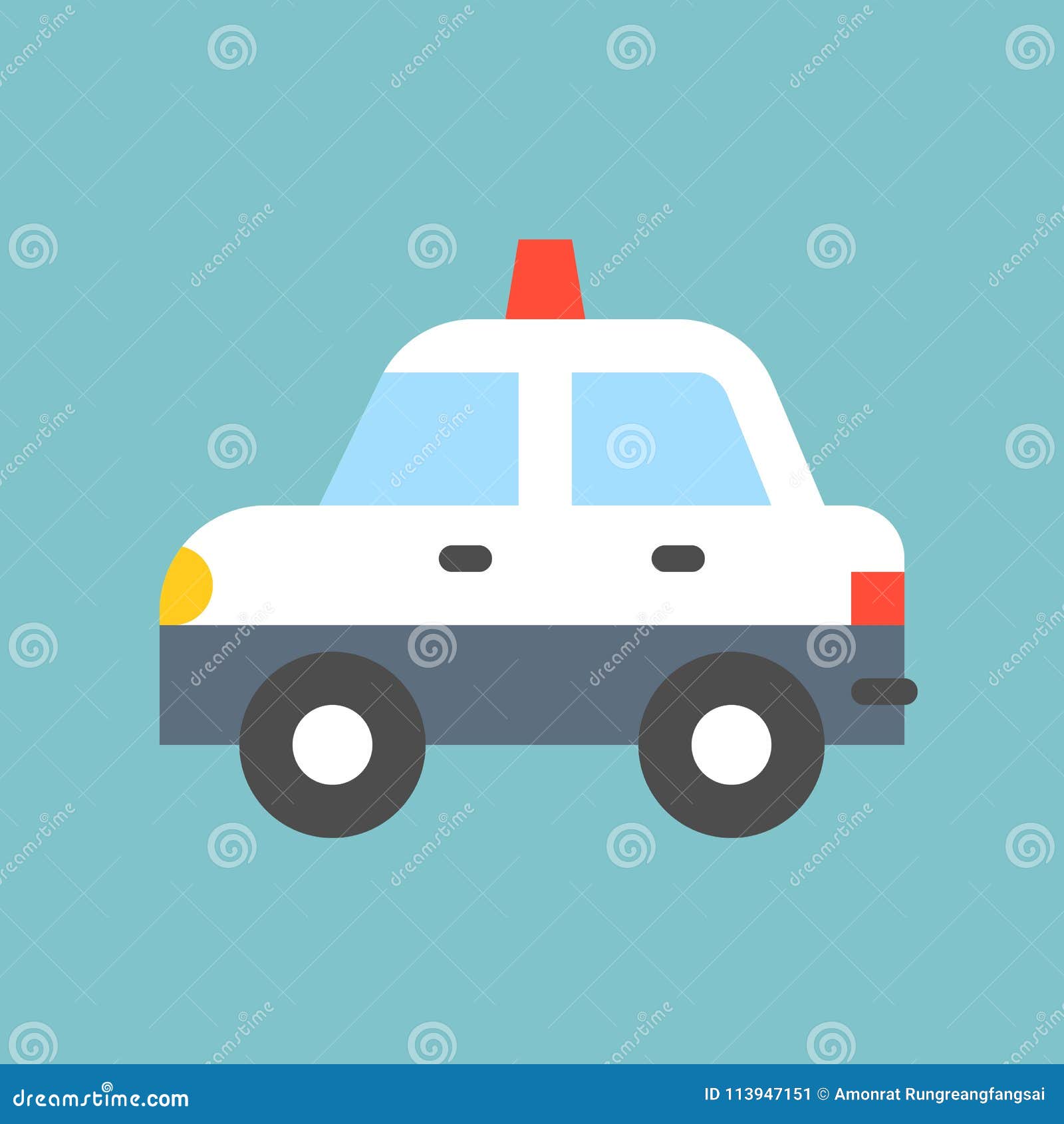 Simple police car icon stock vector. Illustration of simple - 113947151