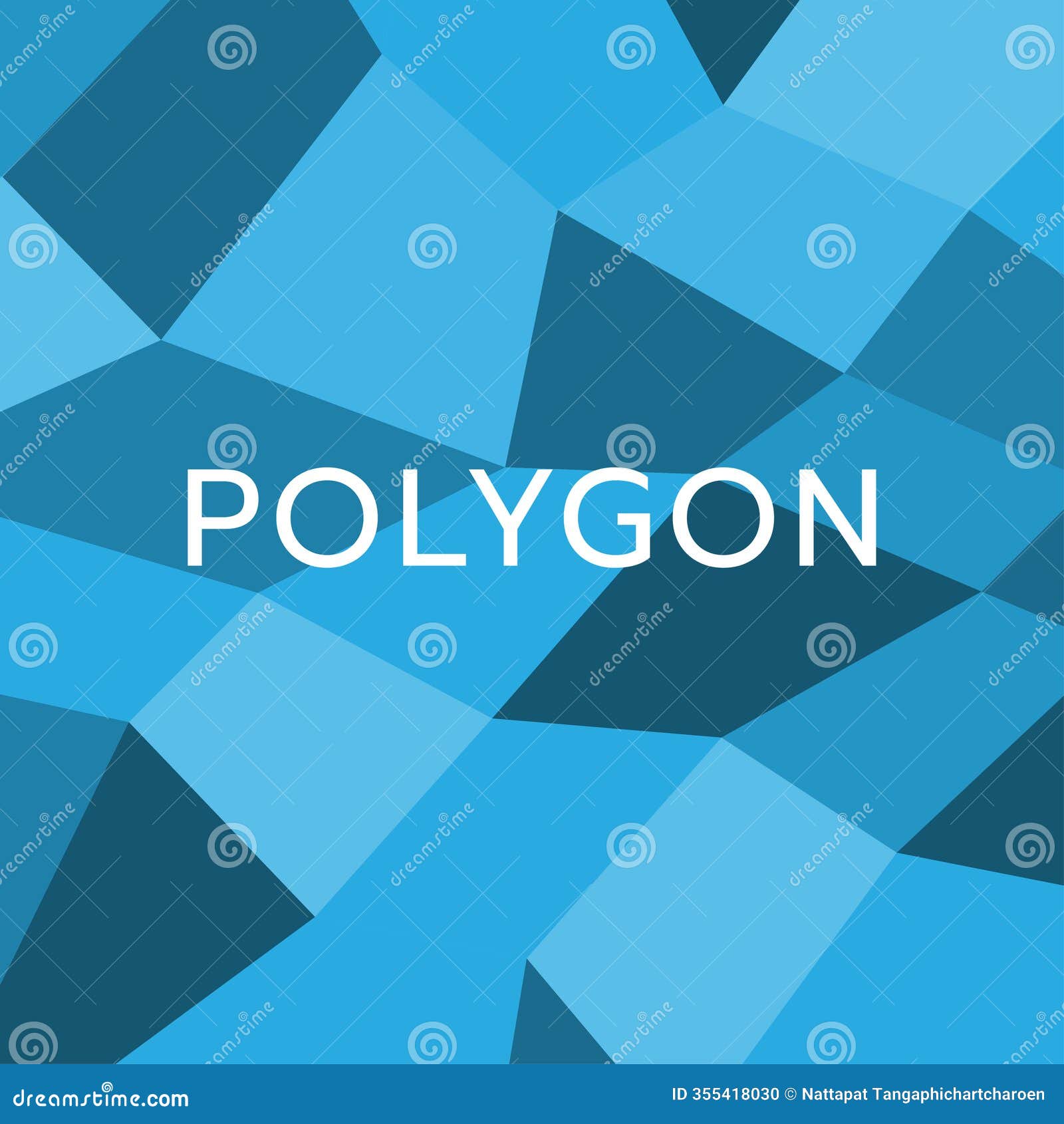 Simple Polygon Shape on Blue Color Background Stock Illustration ...