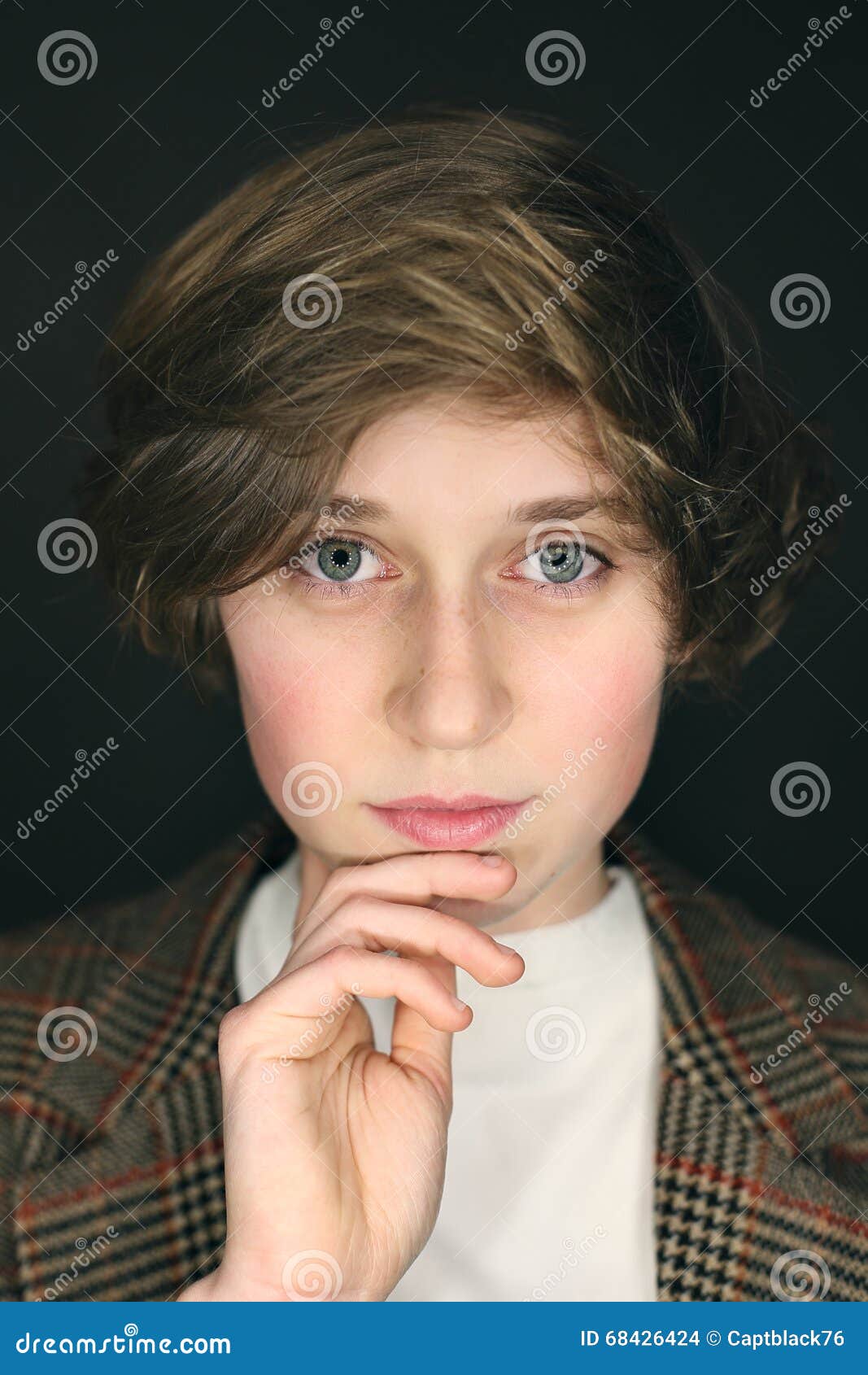 Simple Portrait of a Young Girl Stock Photo - Image of youthful ...