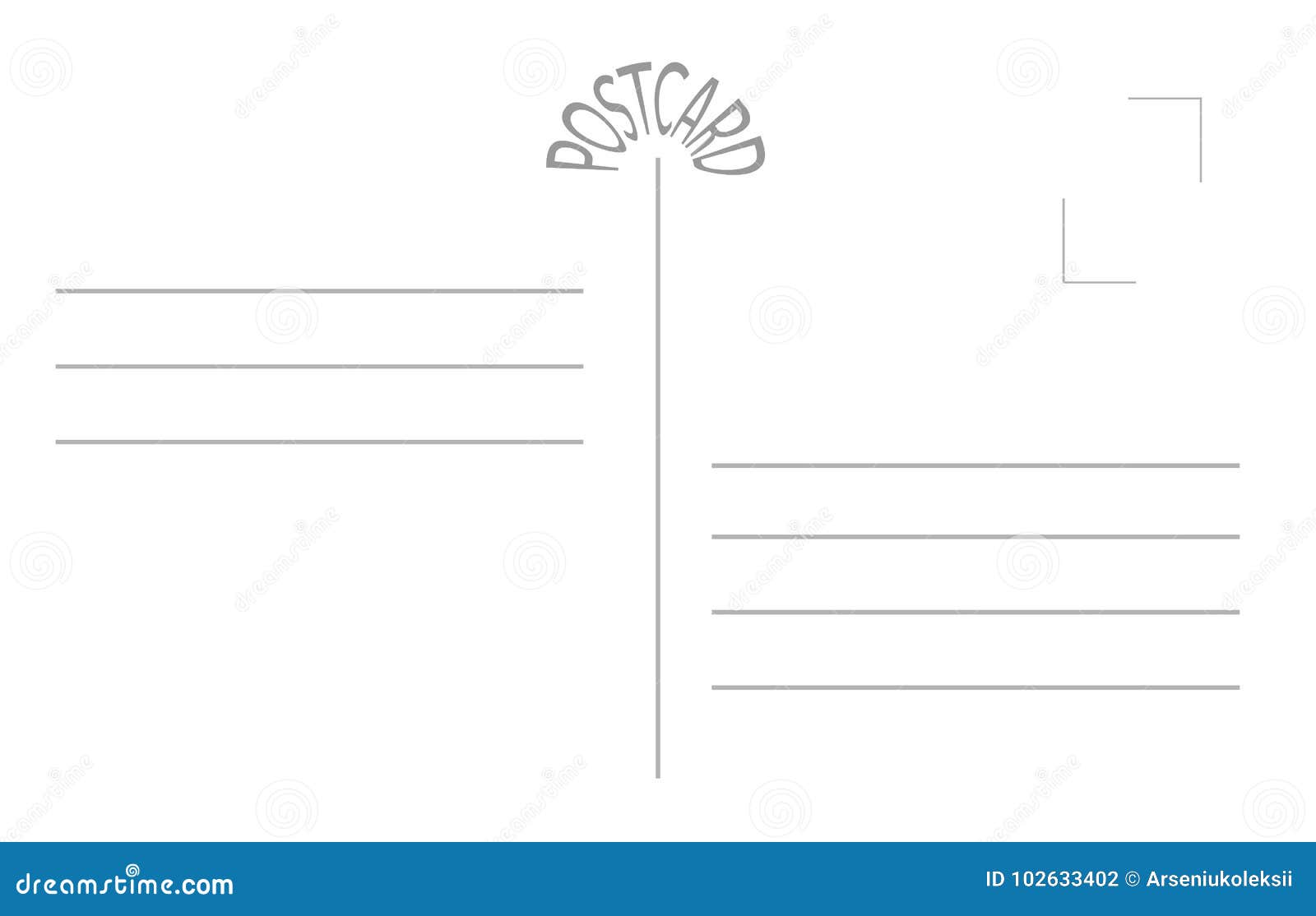 Simple postcard stock vector. Illustration of divider - 102633402