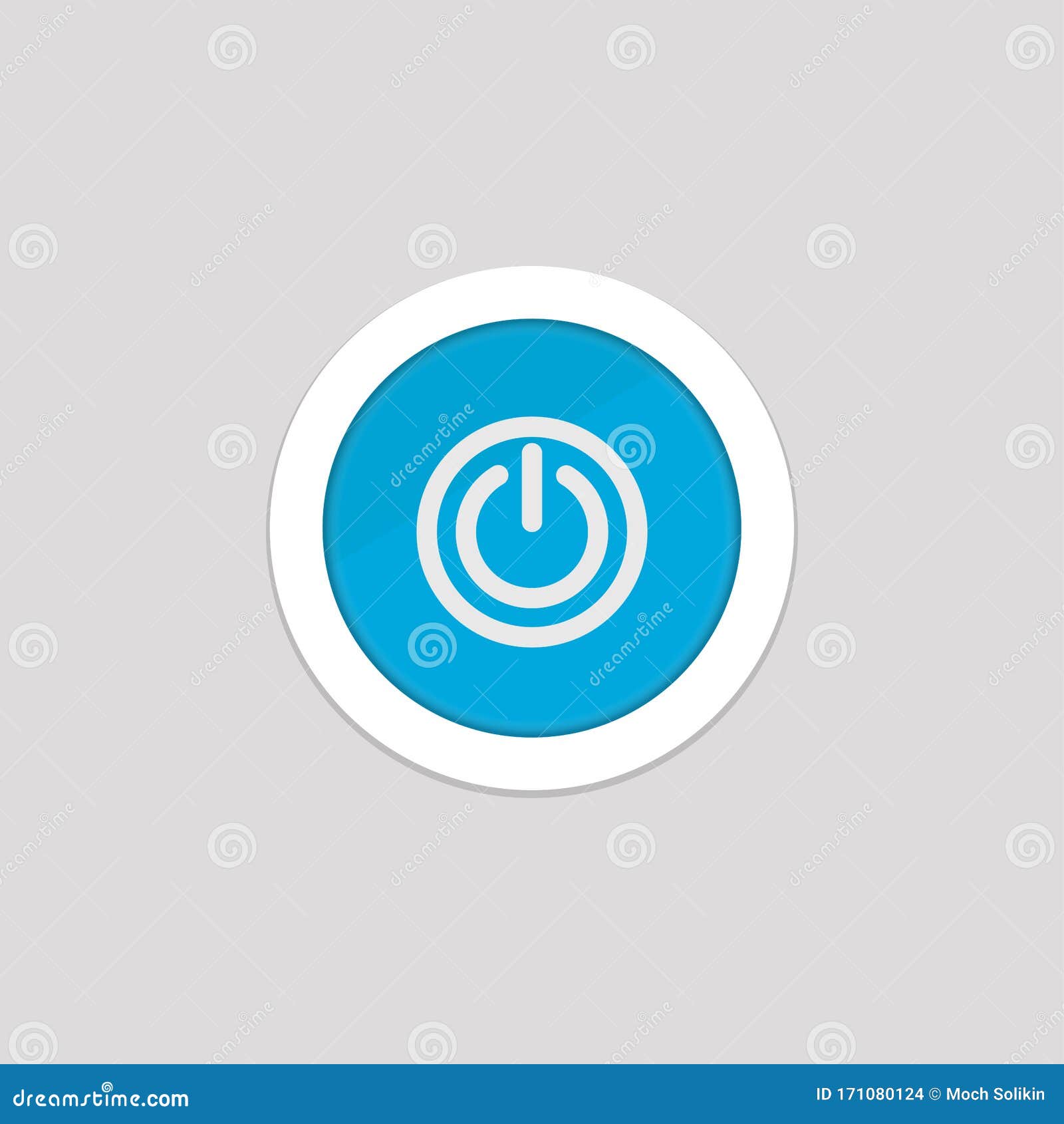 Simple Power Button Icon Mobile Phone Element Symbol or App Logo on or ...