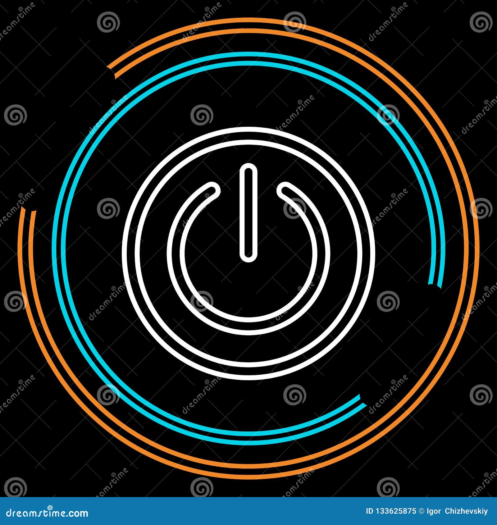 Simple Power Thin Line Vector Icon Stock Vector - Illustration of ...