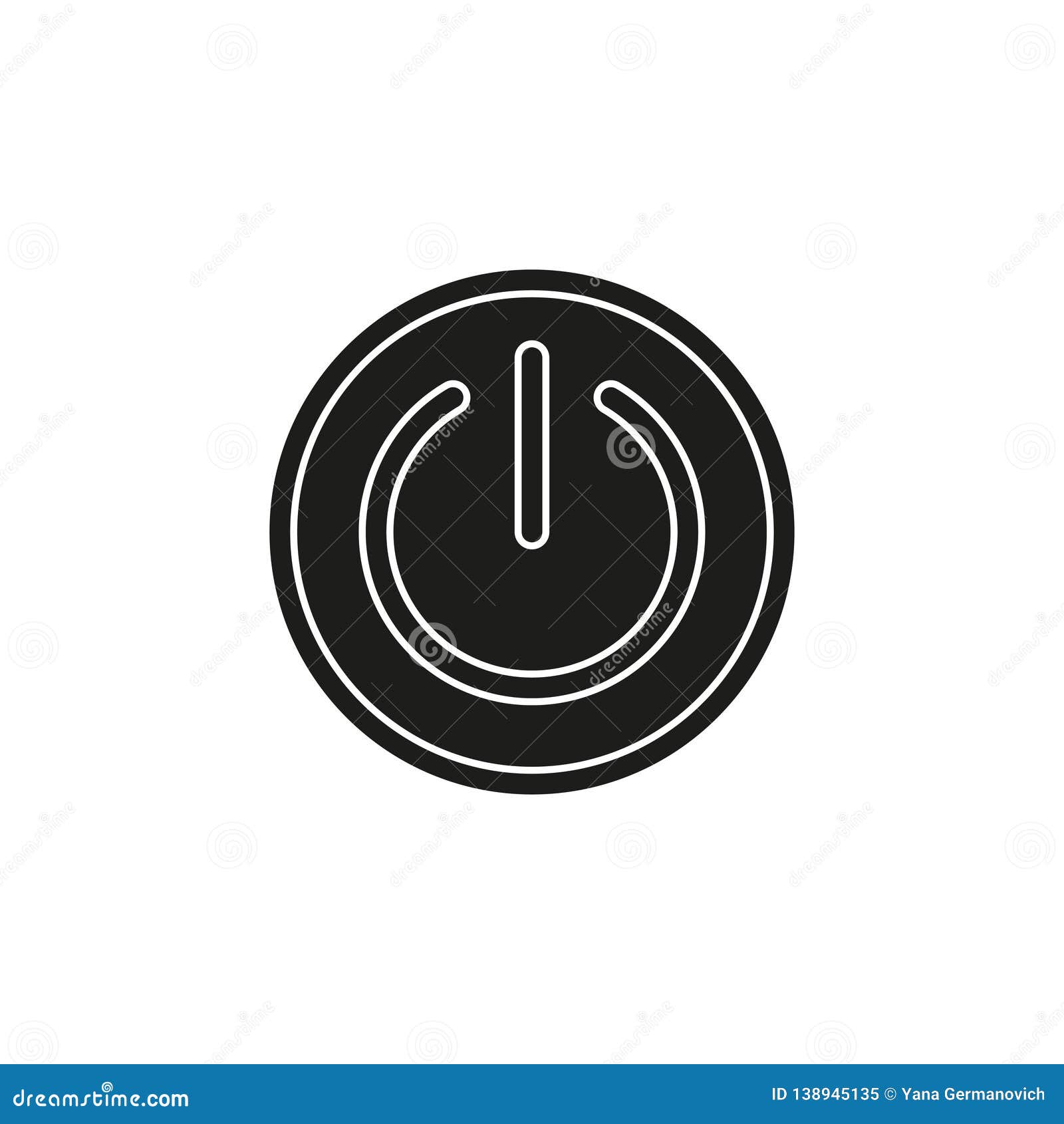 Simple Power Vector Icon stock illustration. Illustration of start ...