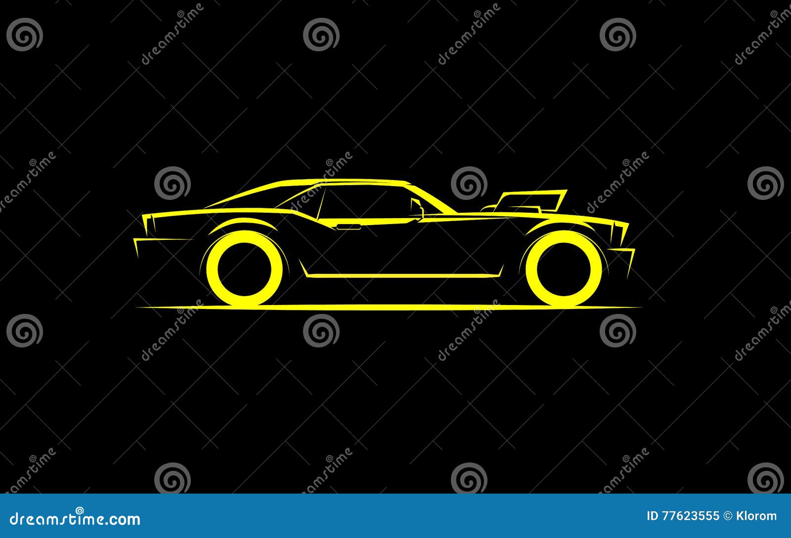 Simple Powerful Car with a Supercharger Stock Vector - Illustration of ...
