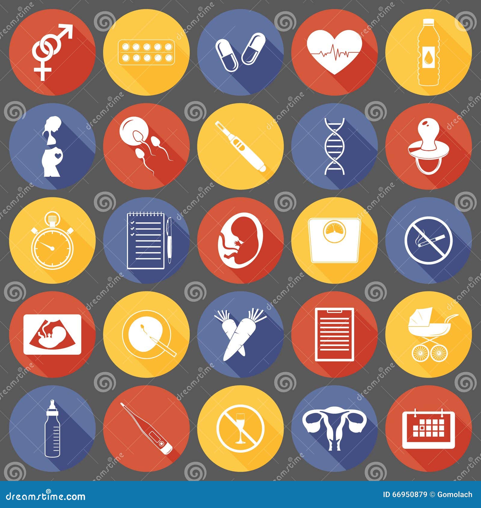 Simple Pregnancy Icons Stock Vector Illustration Of Medicine 66950879