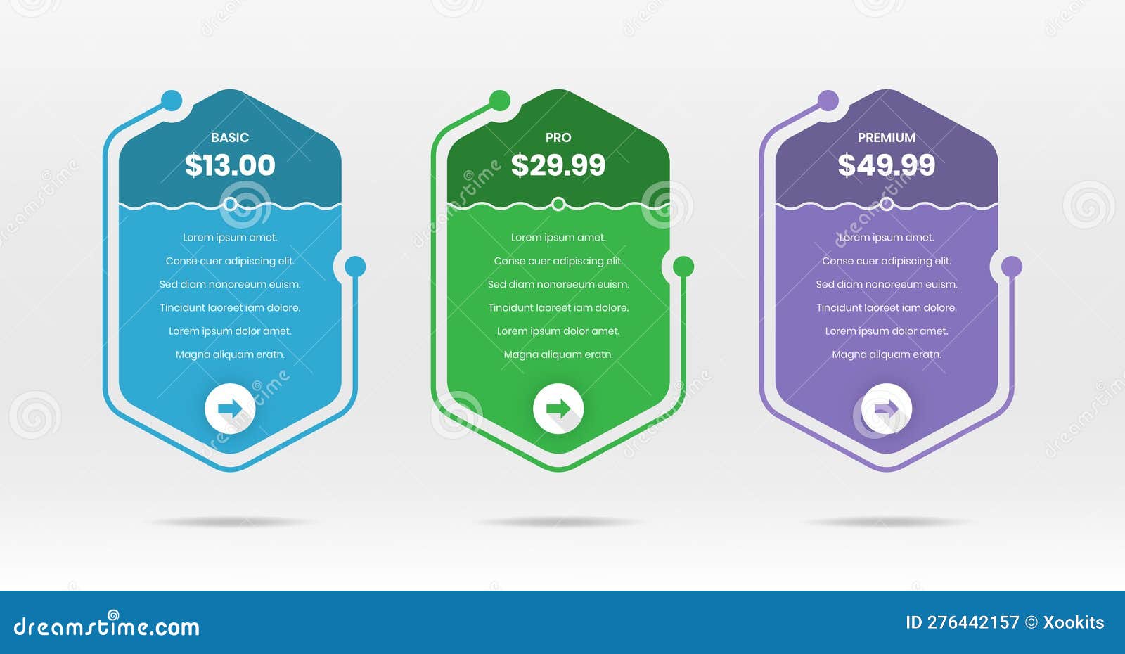 Simple Price and Plan Comparison List with Abstract Shapes Stock ...