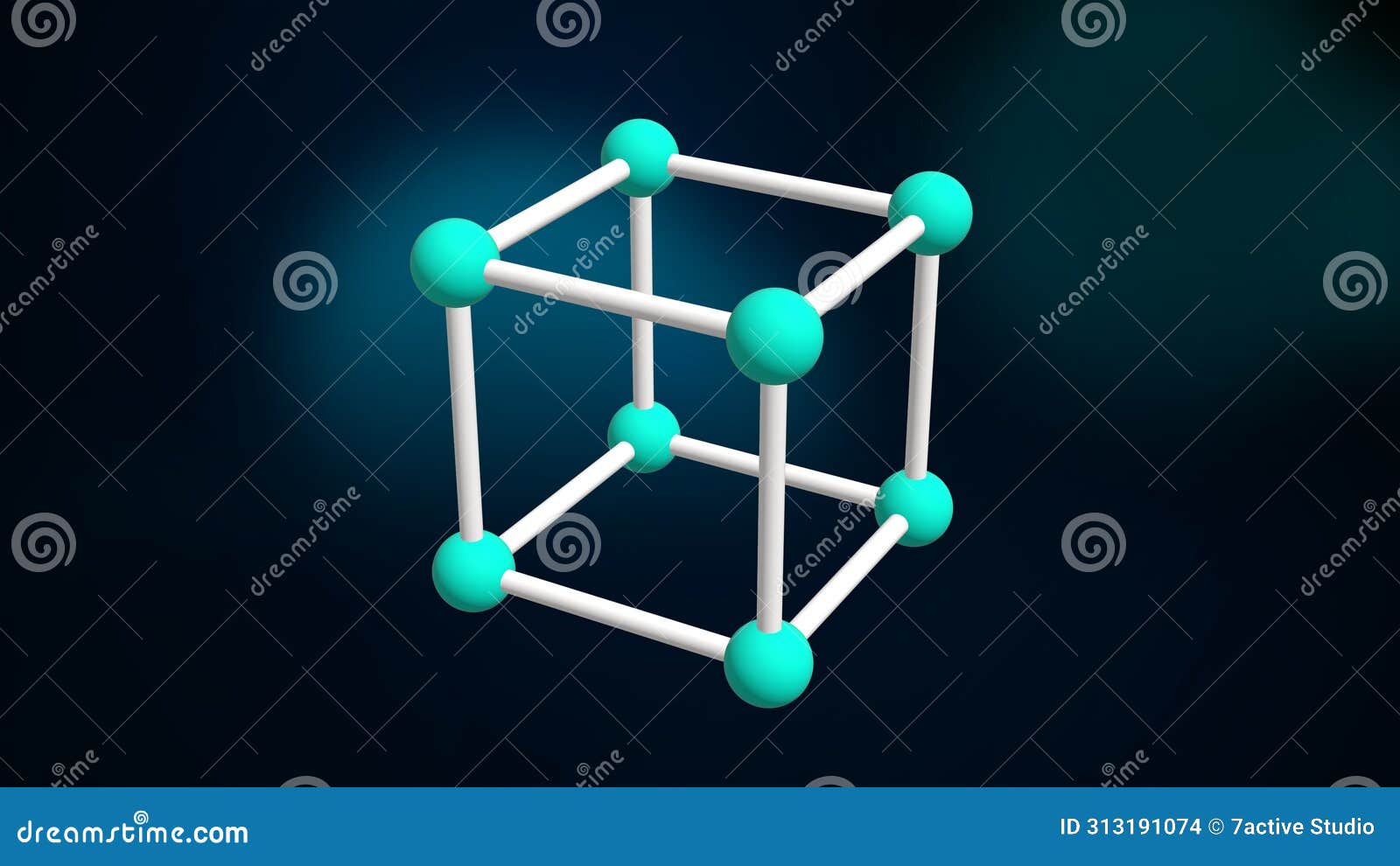 Simple Primitive Cubic Lattice 3d Illustration Stock Illustration ...