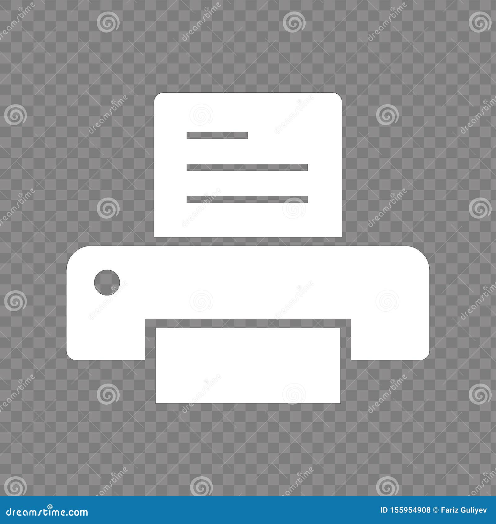 Simple Print Icon on Transparent Background. Vector Stock Vector ...