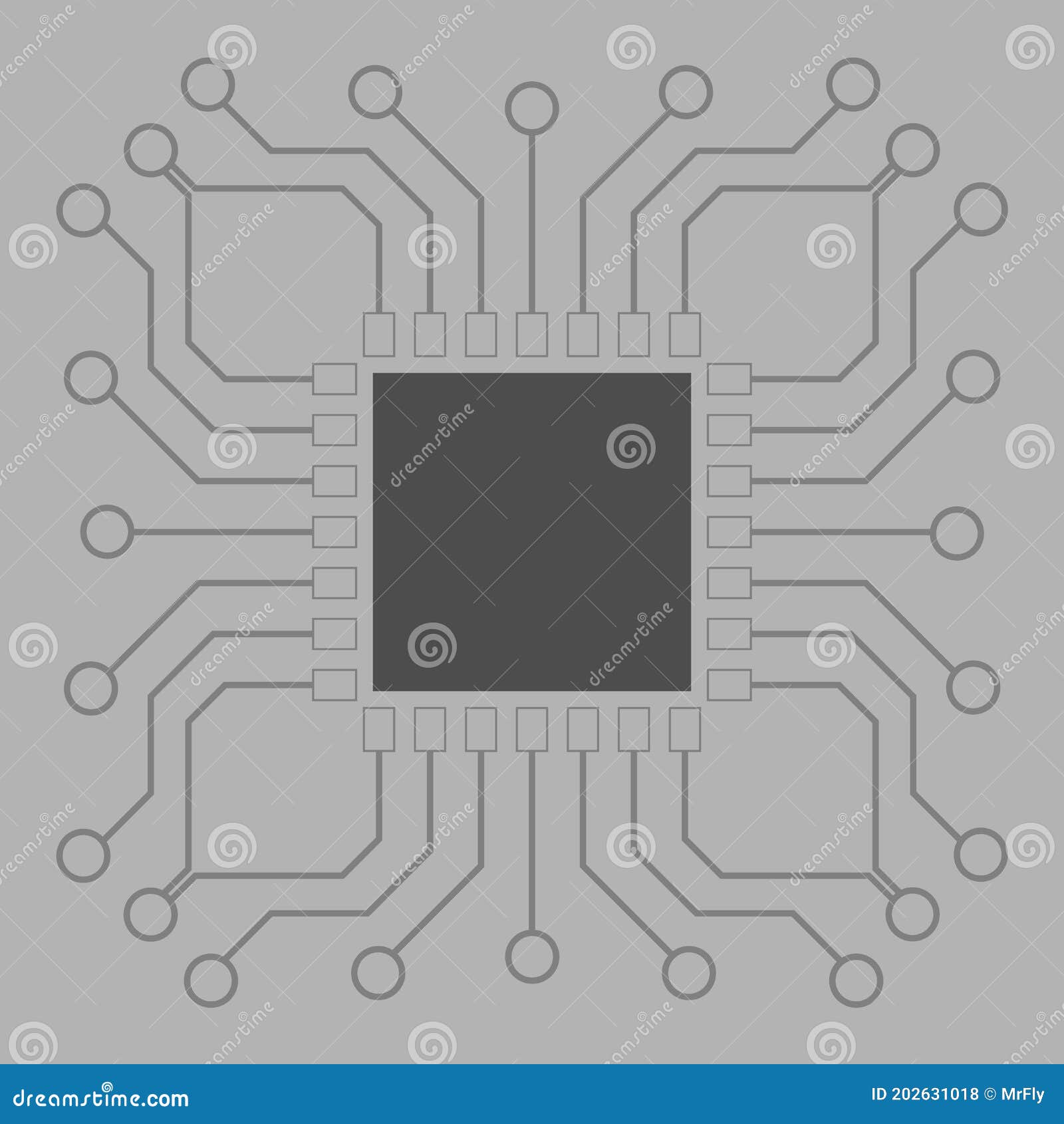 Simple Printed Circuit Board, Vector Illustration Stock Vector ...