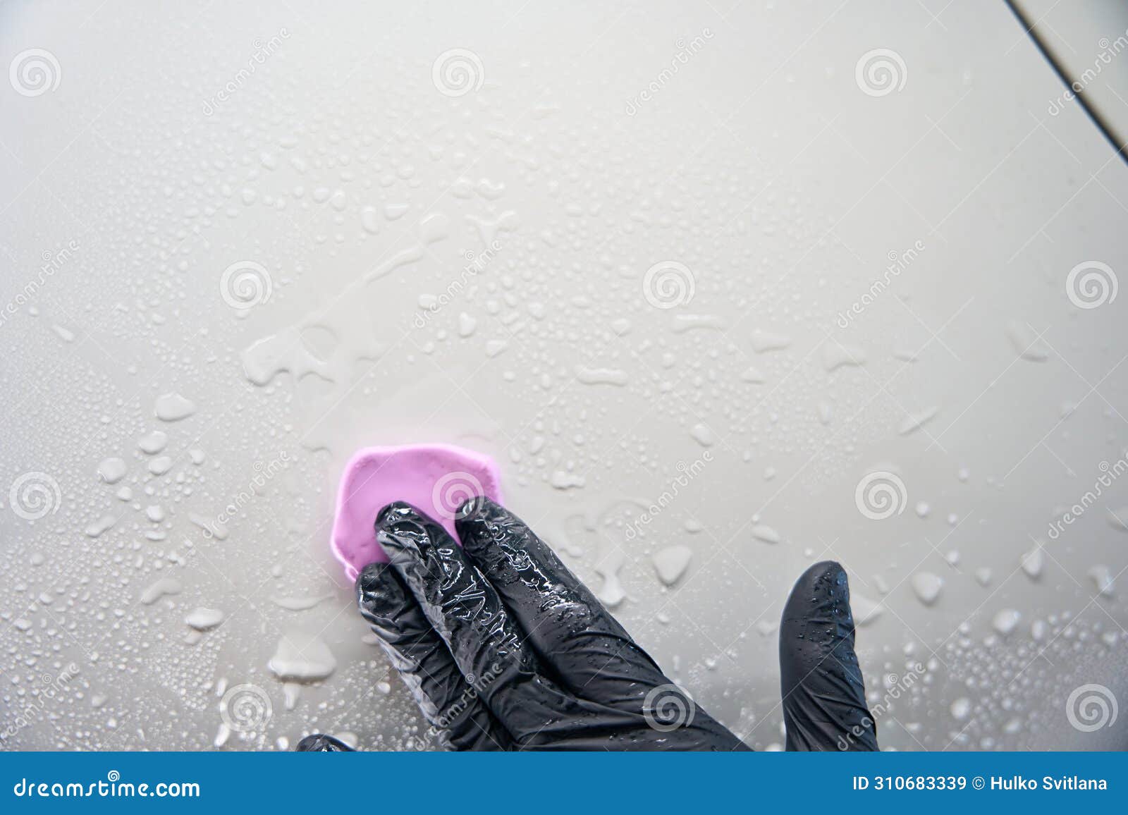 Simple Process of Applying Special Clay in Car Detailing Stock Image ...