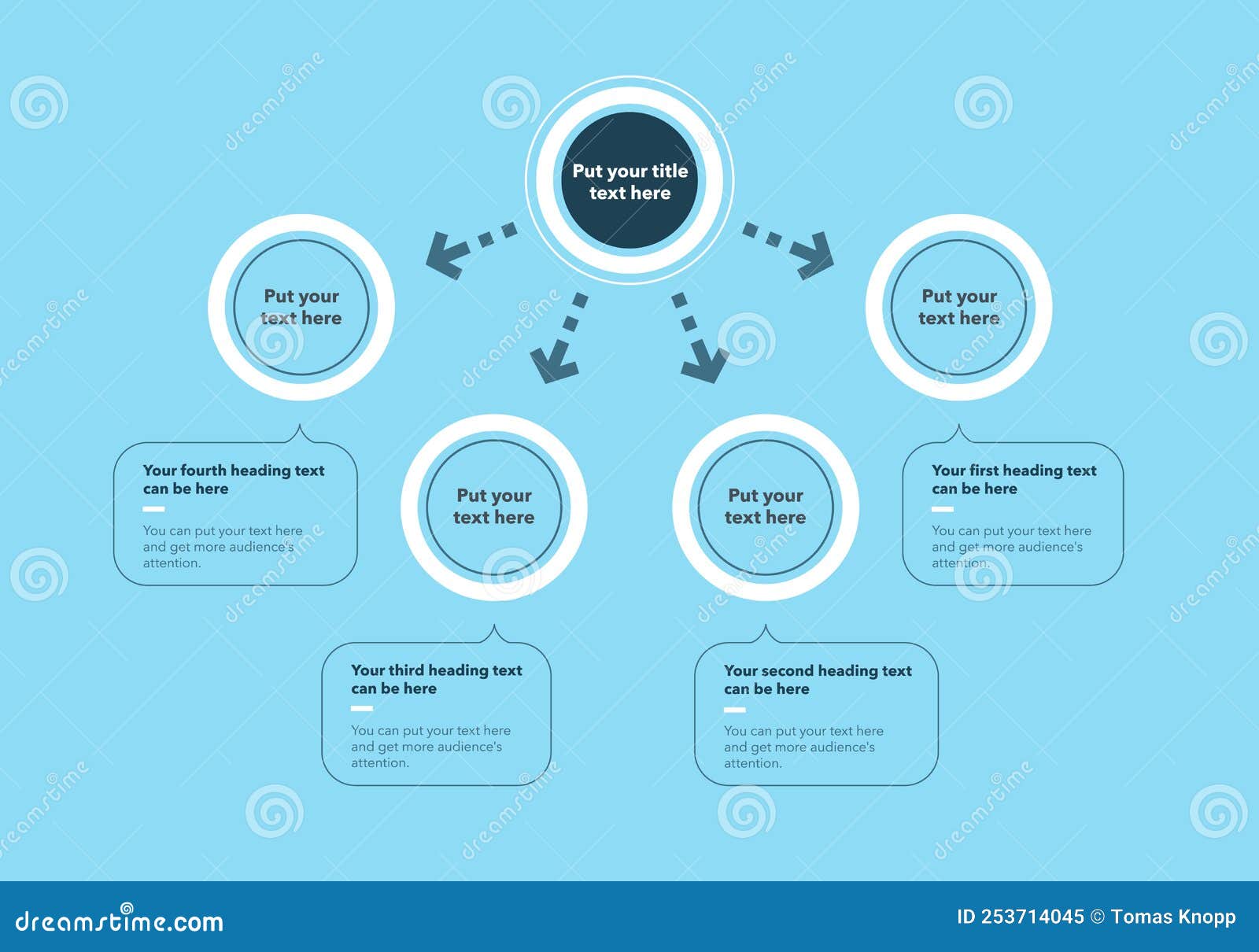 Simple Process Diagram Template with Four Stages - Blue Version Stock ...