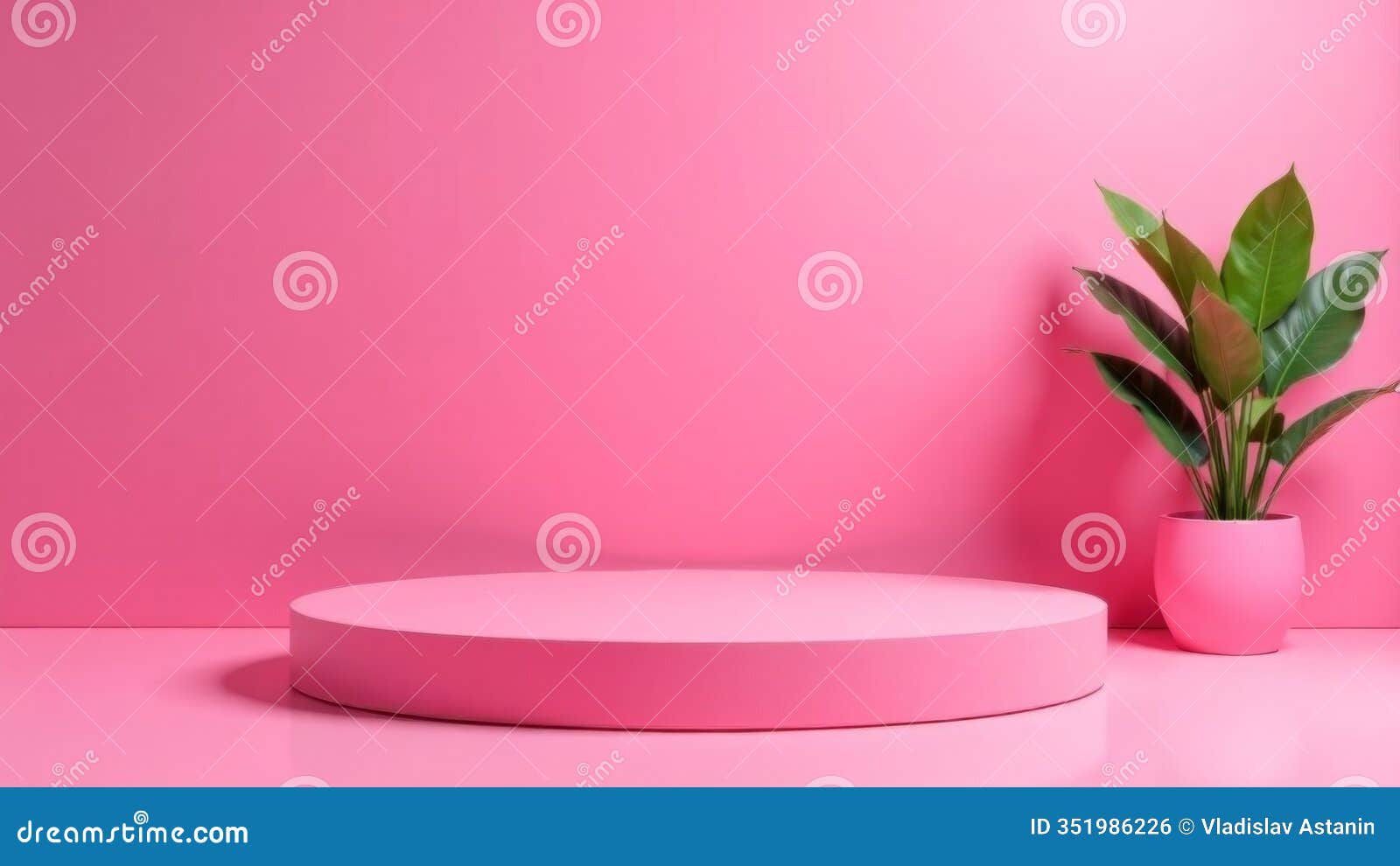 Simple Product Display Platform on a Bright Pink Wall Stock ...