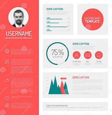 Simple Profile Dashboard Template Stock Illustration - Illustration of ...