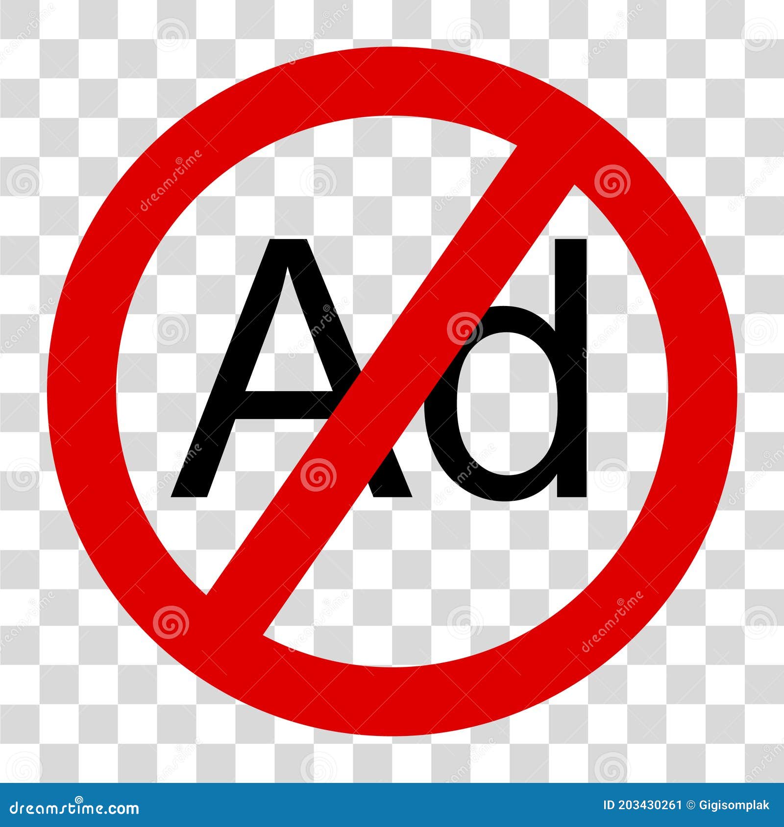 Prohibited Sign Vector, No Ad, at Transparent Effect Background Stock ...