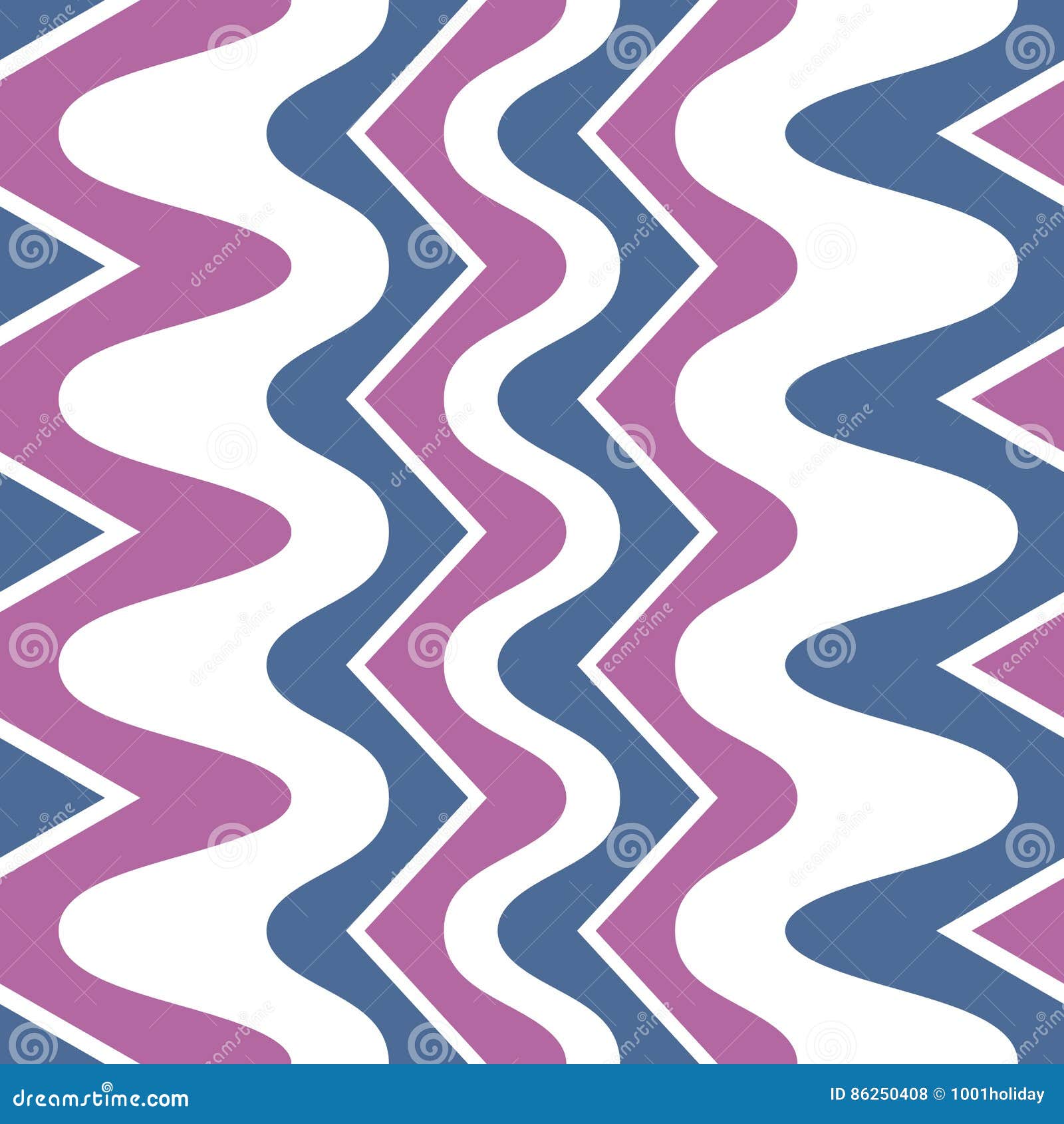 Simple Purple Blue Scalloped Seamless Pattern Stock Vector ...