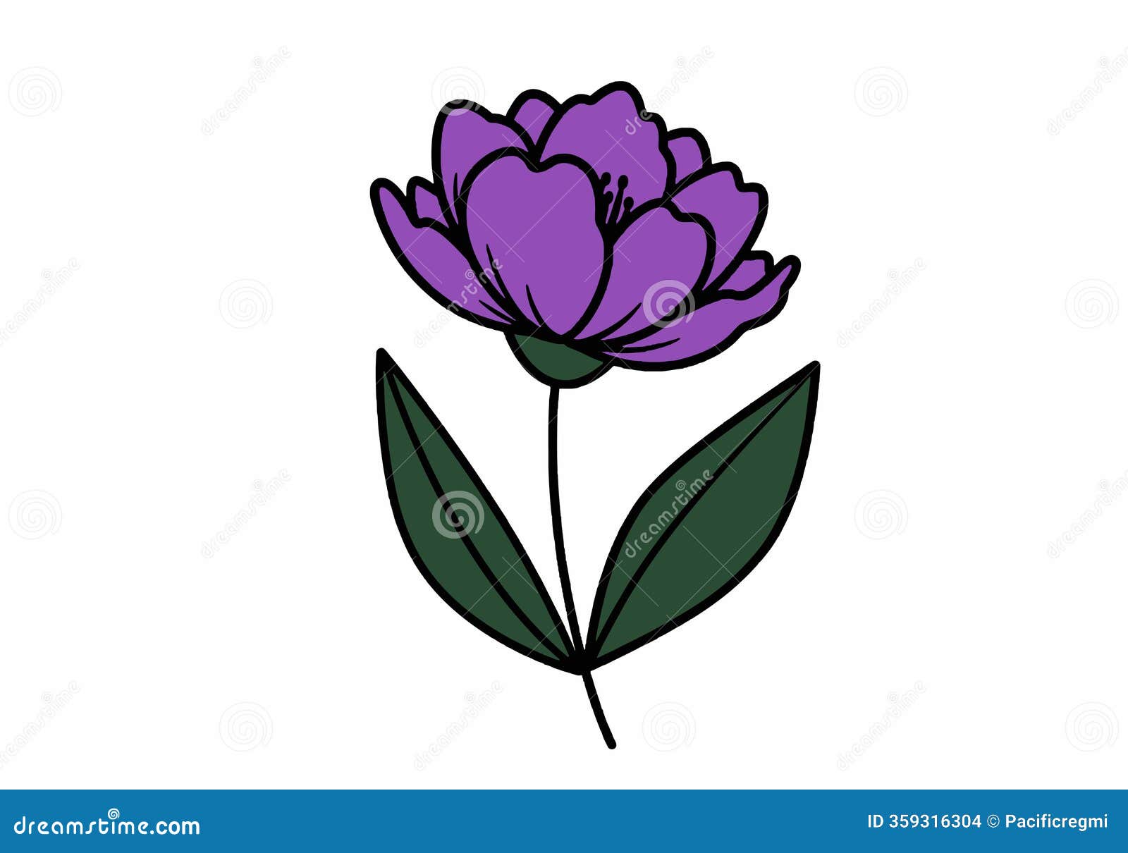 Simple Purple Flower Illustration Stock Illustration - Illustration of ...