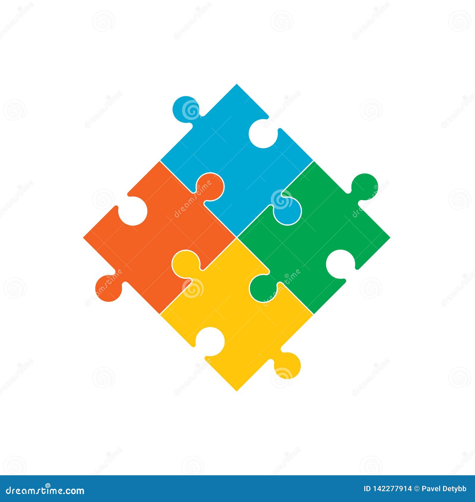 Simple Puzzle Icon. Vector Illustration, Flat Design Stock Illustration ...