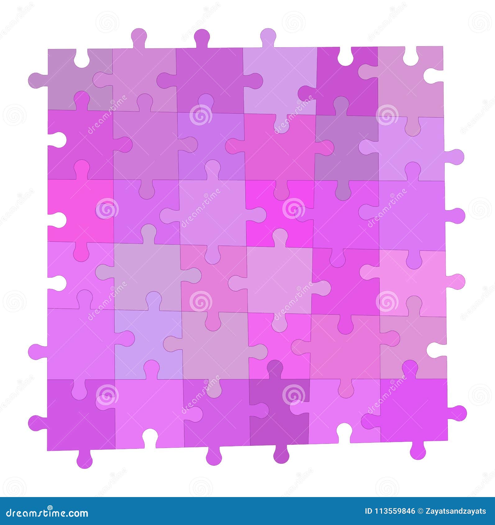 Simple Jigsaw Puzzle Pieces. Vector Objects Snap To Each Other ...