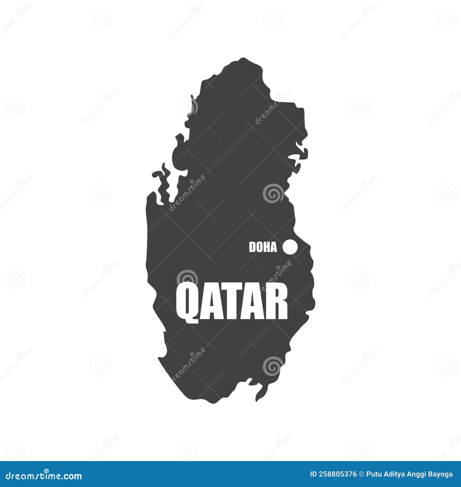 Simple qatar map stock vector. Illustration of design - 258805376