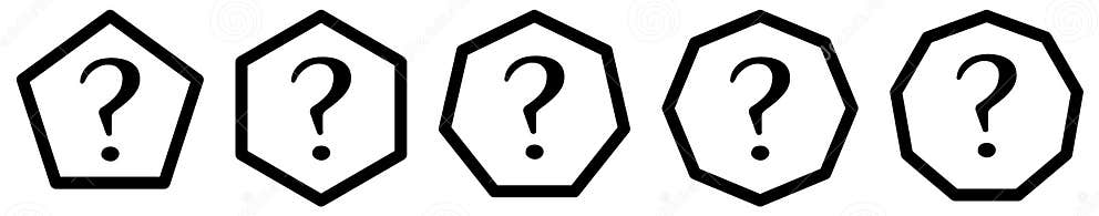 Simple Question Mark in Polygons with Different Number of Edges. Stock ...