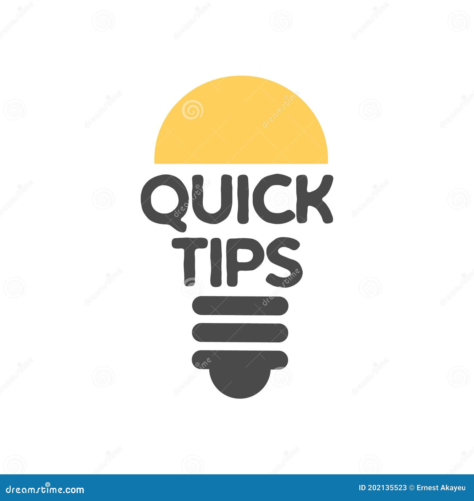 Simple Quick Tips Badge with Light Bulb. Symbol of Advice, Useful ...
