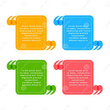 Simple Quotation Mark Element Template in Collection Stock Vector ...