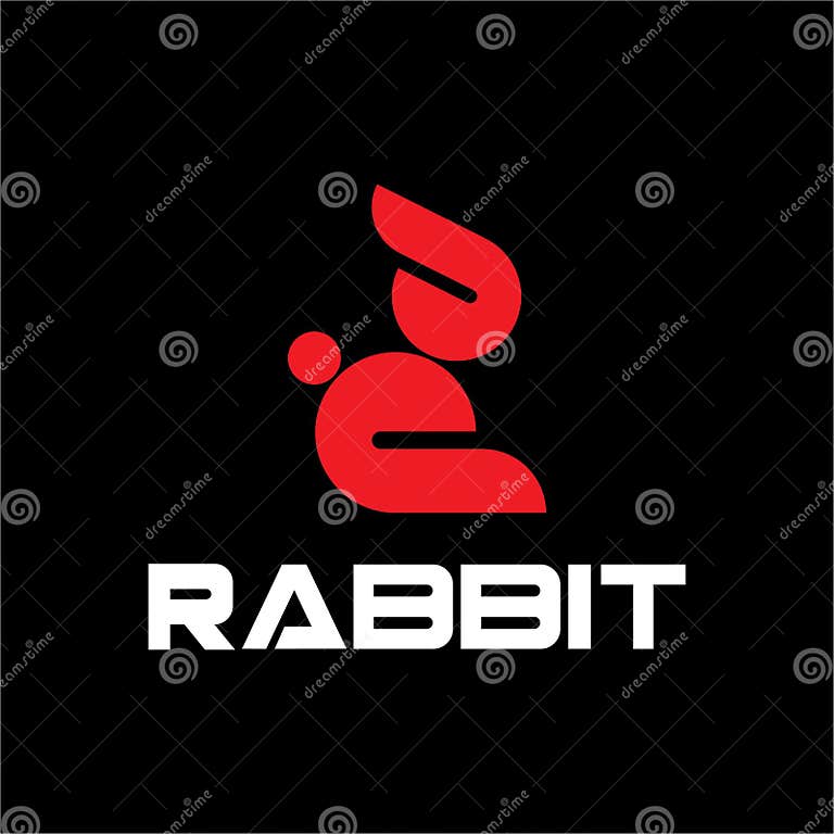 Simple Rabbit Logo Template Vector Icon Symbol Illustration Stock ...