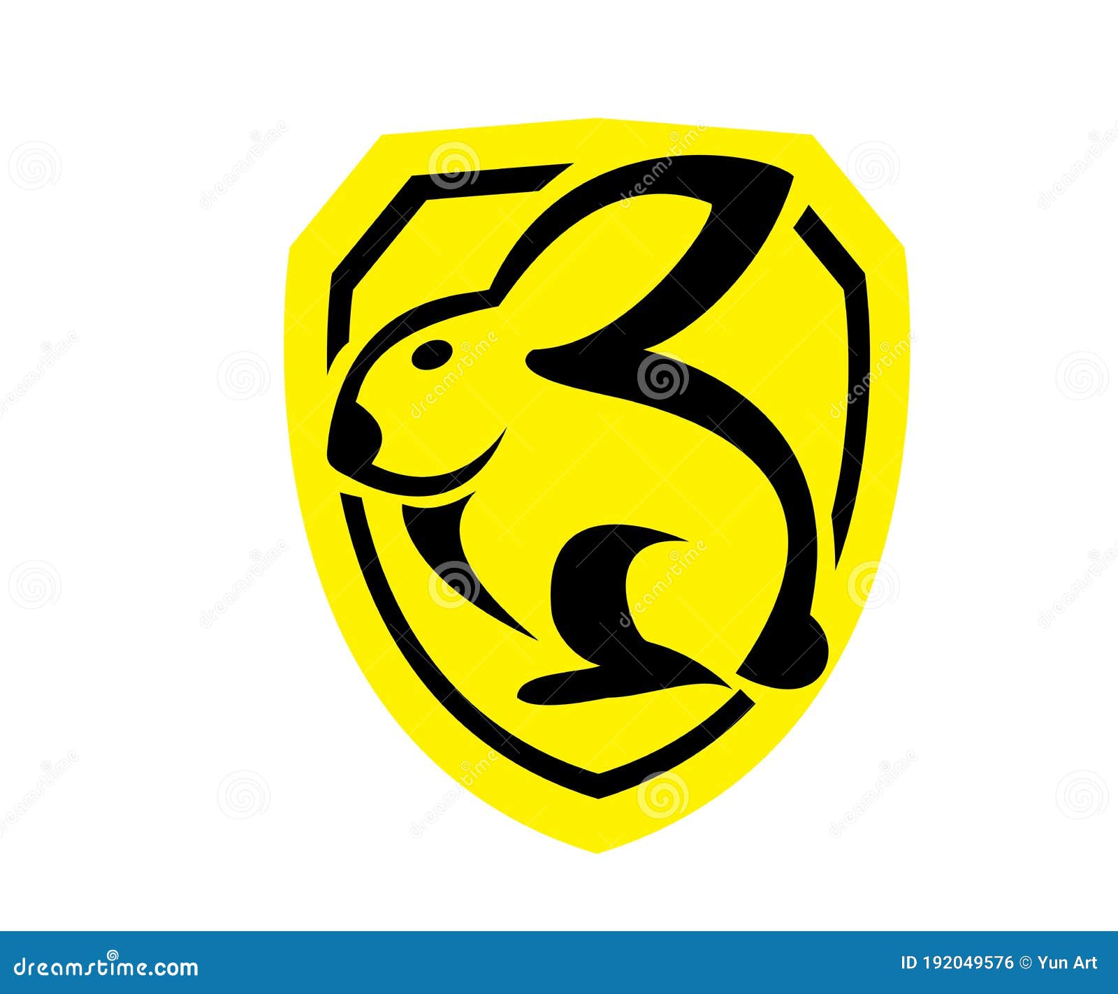 Simple Rabbit and Shield Vector Logo Design Stock Vector - Illustration ...