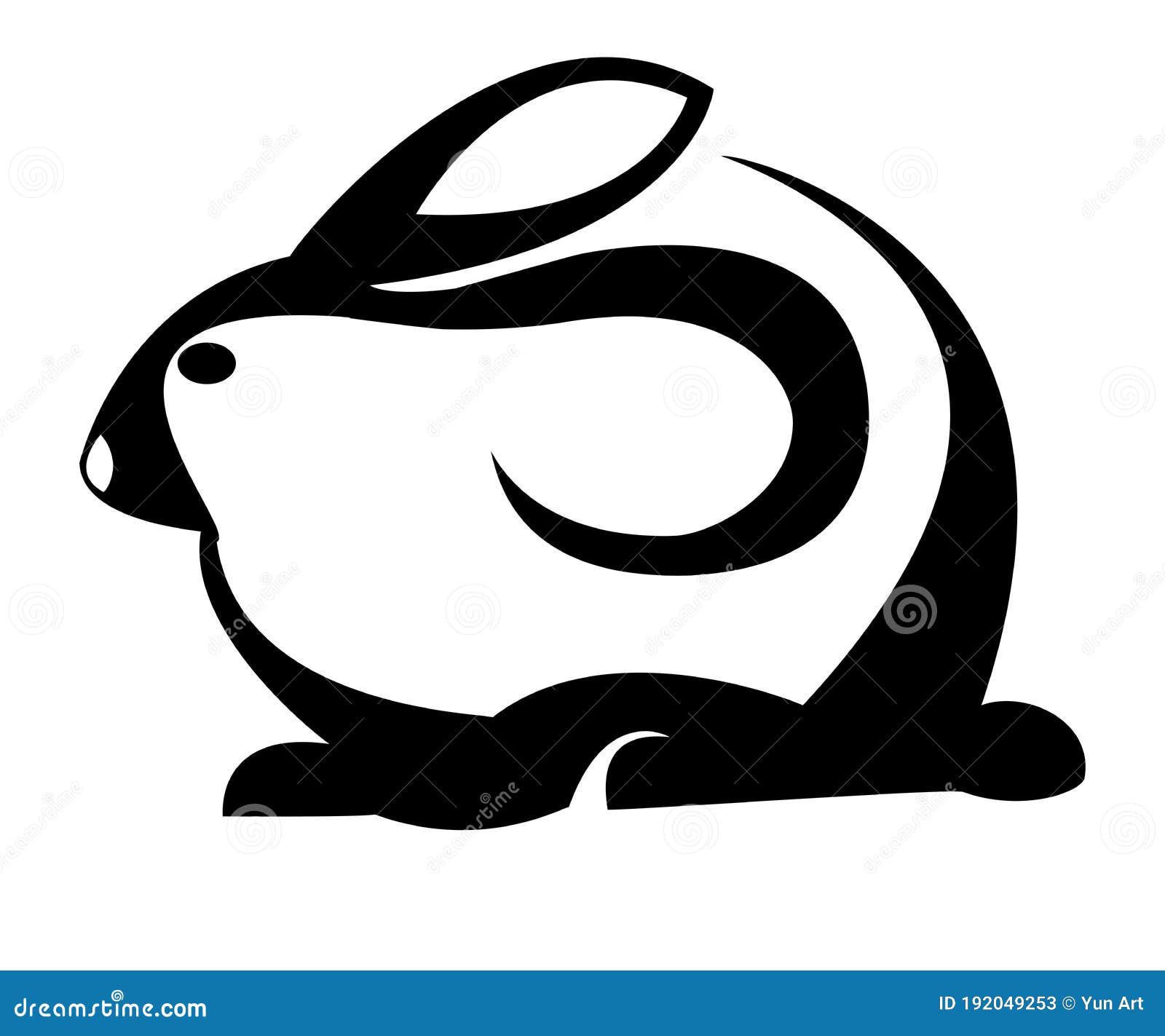 Simple Rabbit Vector Logo Design Stock Vector - Illustration of ...