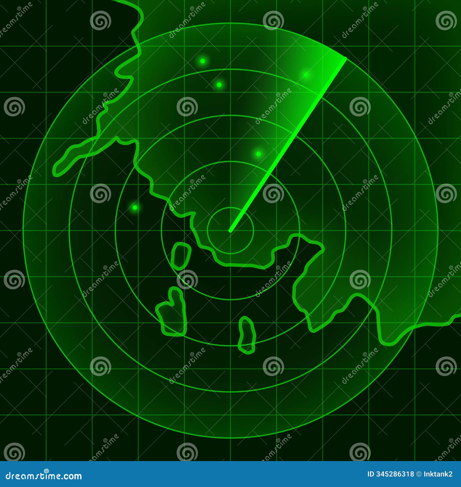 Simple Radar Screen Readout Stock Vector - Illustration of scanning ...