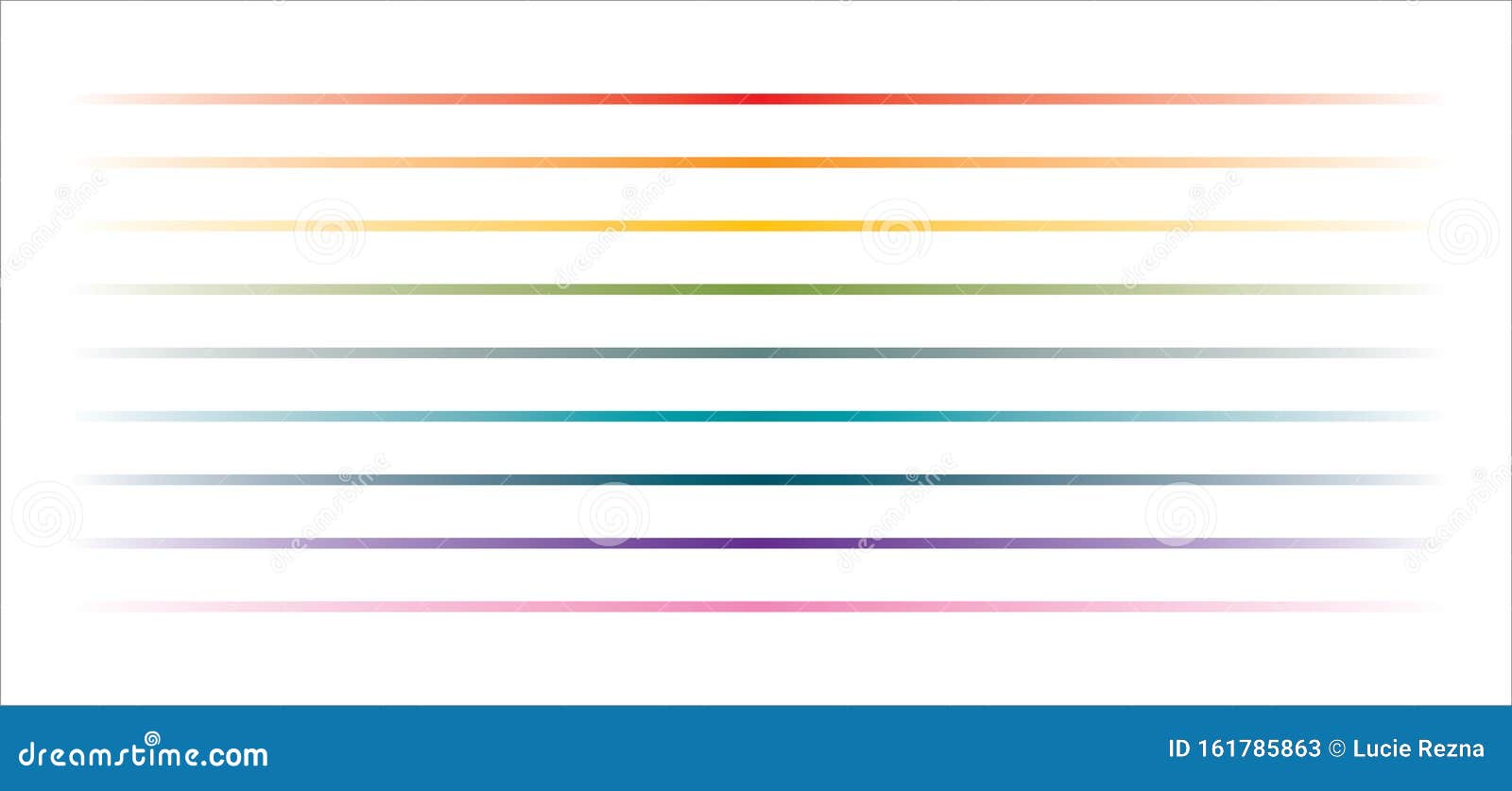 Simple Rainbow Dividers Set on White Background Stock Illustration ...