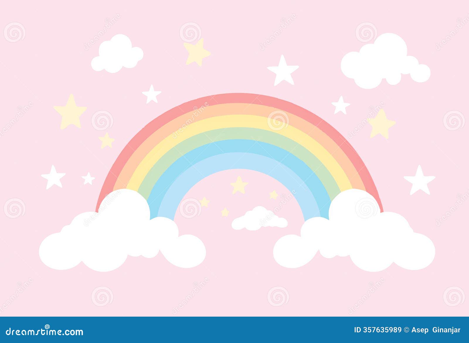 Simple Rainbow Vector Graphic with Pastel Colors Stock Illustration ...