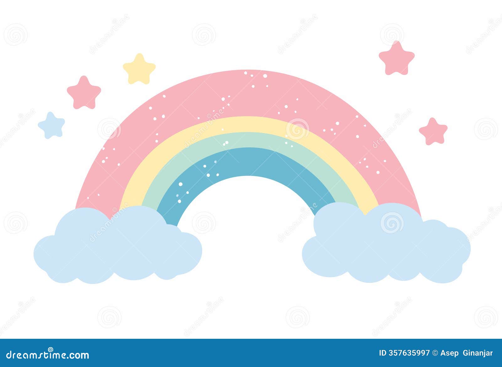 Simple Rainbow Vector Graphic with Pastel Colors Stock Vector ...