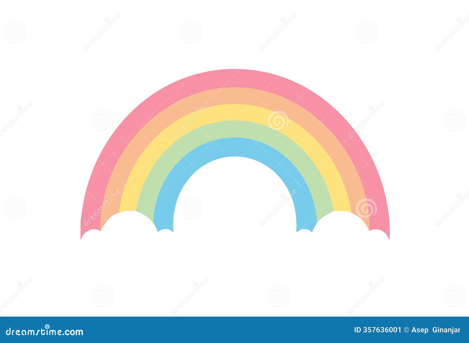 Simple Rainbow Vector Graphic with Pastel Colors Stock Vector ...
