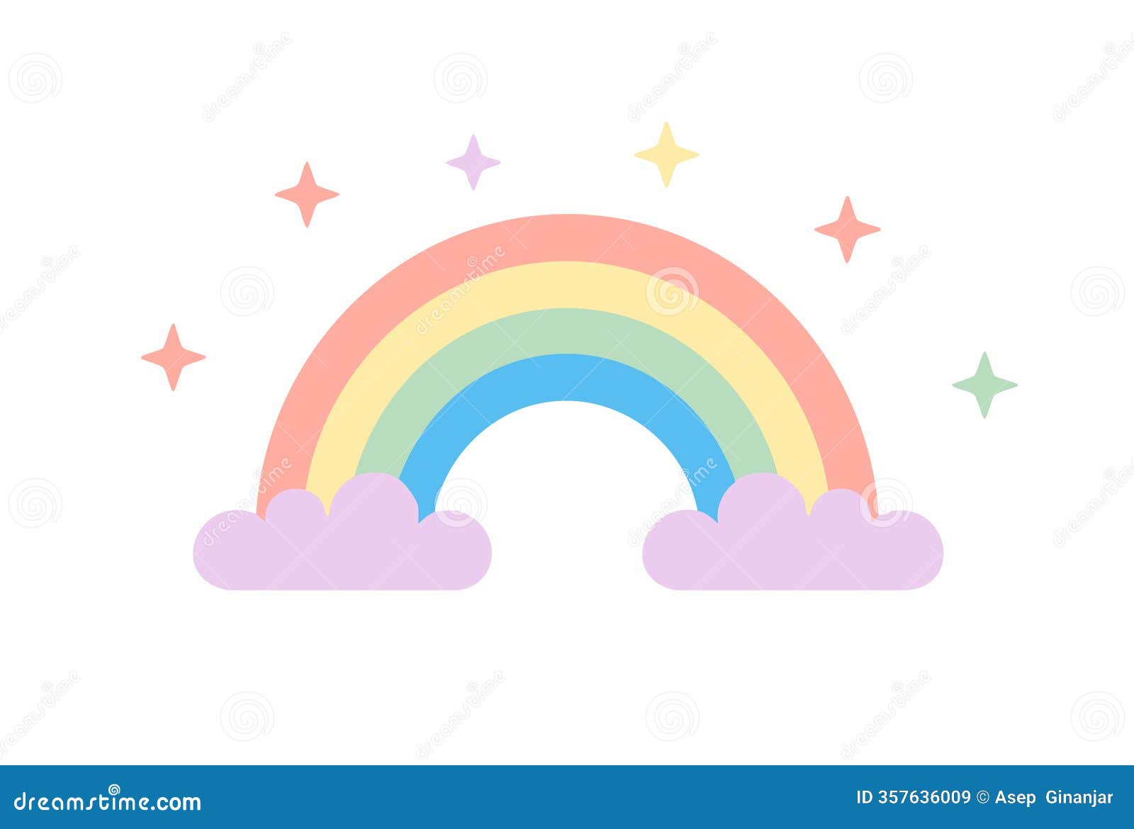 Simple Rainbow Vector Graphic with Pastel Colors Stock Vector ...