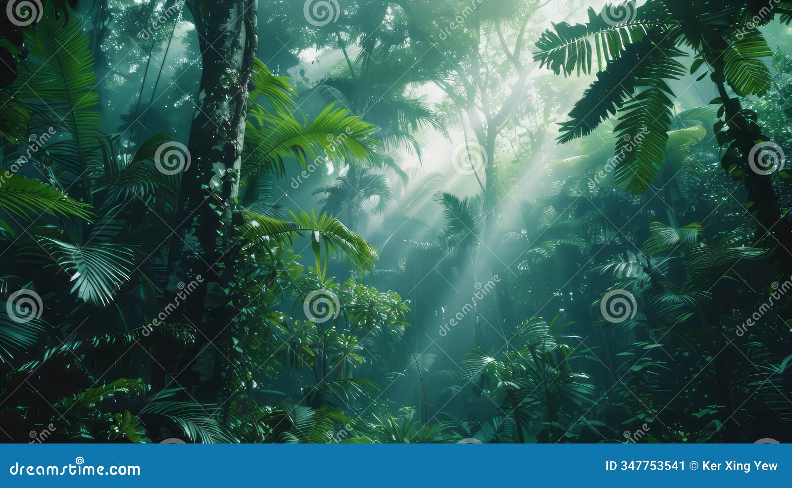 Simple Rainforest Scene in Minimalism. Stock Illustration ...