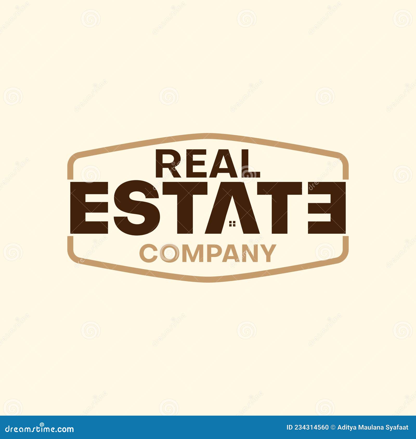 Simple Real Estate Typography Logo Design Stock Vector - Illustration ...