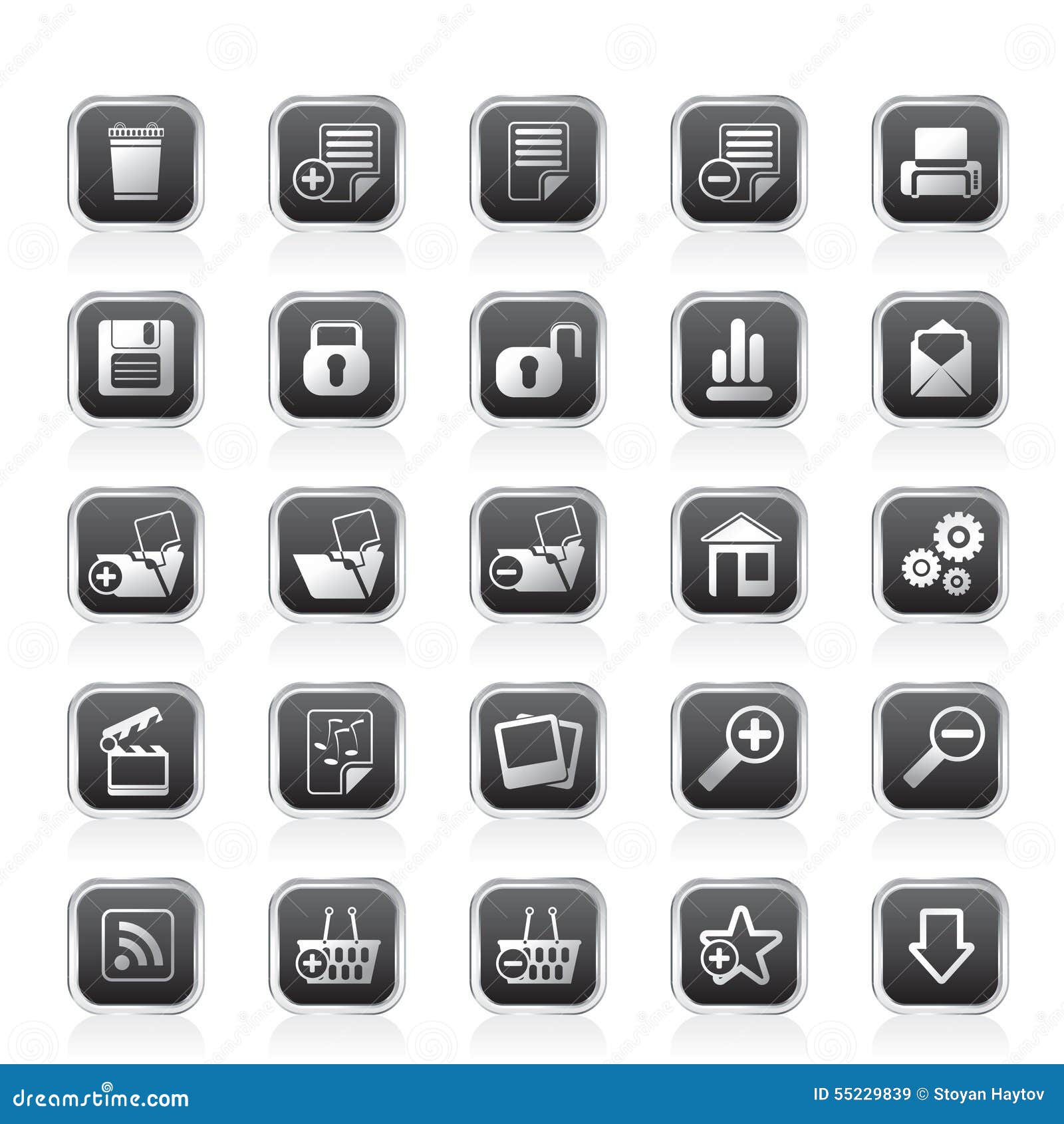 25 Simple Realistic Detailed Internet Icons Stock Vector - Illustration ...