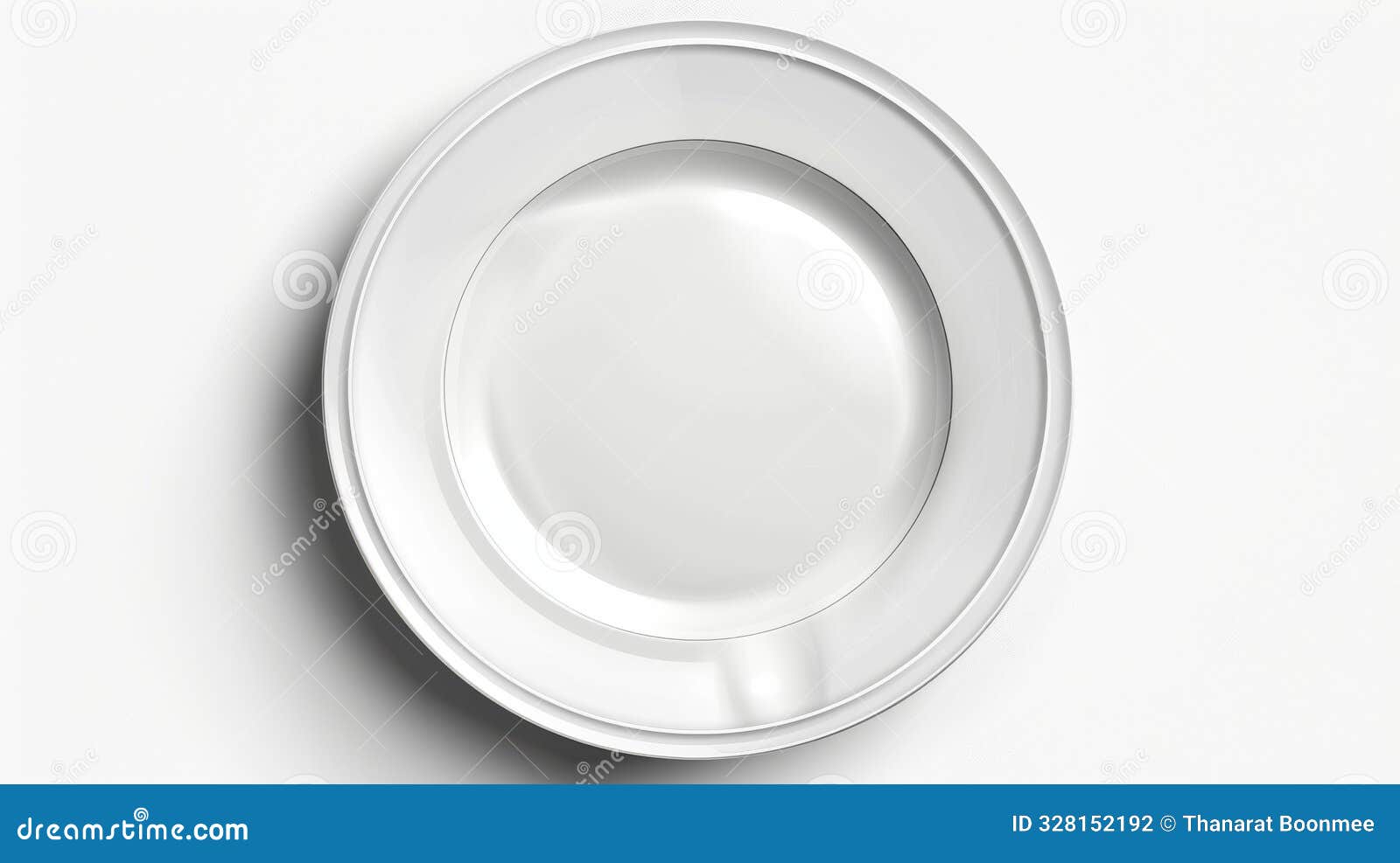 Simple, Realistic Illustration of a Ceramic Plate from Above on White ...