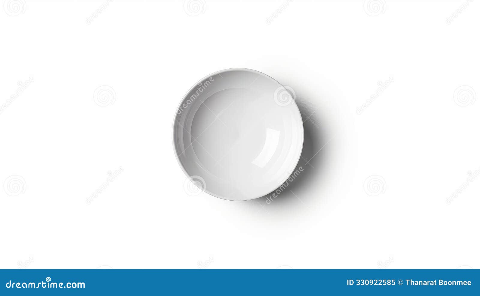 Simple, Realistic Illustration of a Ceramic Plate from Above on White ...