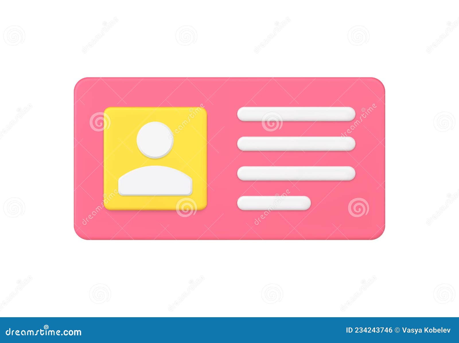 Simple Rectangle Red New Message Notification Alert with Avatar 3d Icon ...