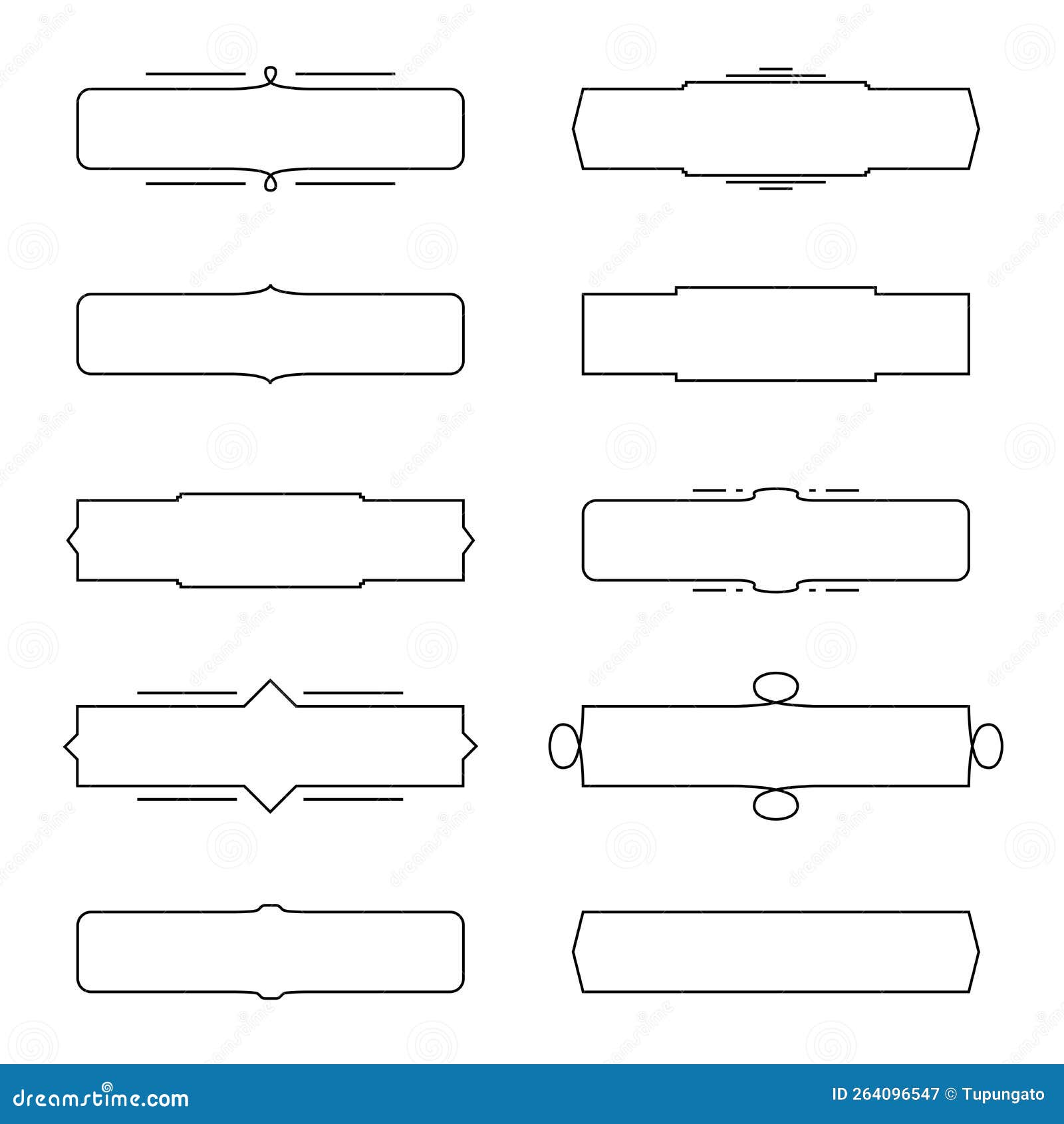 Simple Rectangle Text Frames Vector Set Stock Vector - Illustration of ...